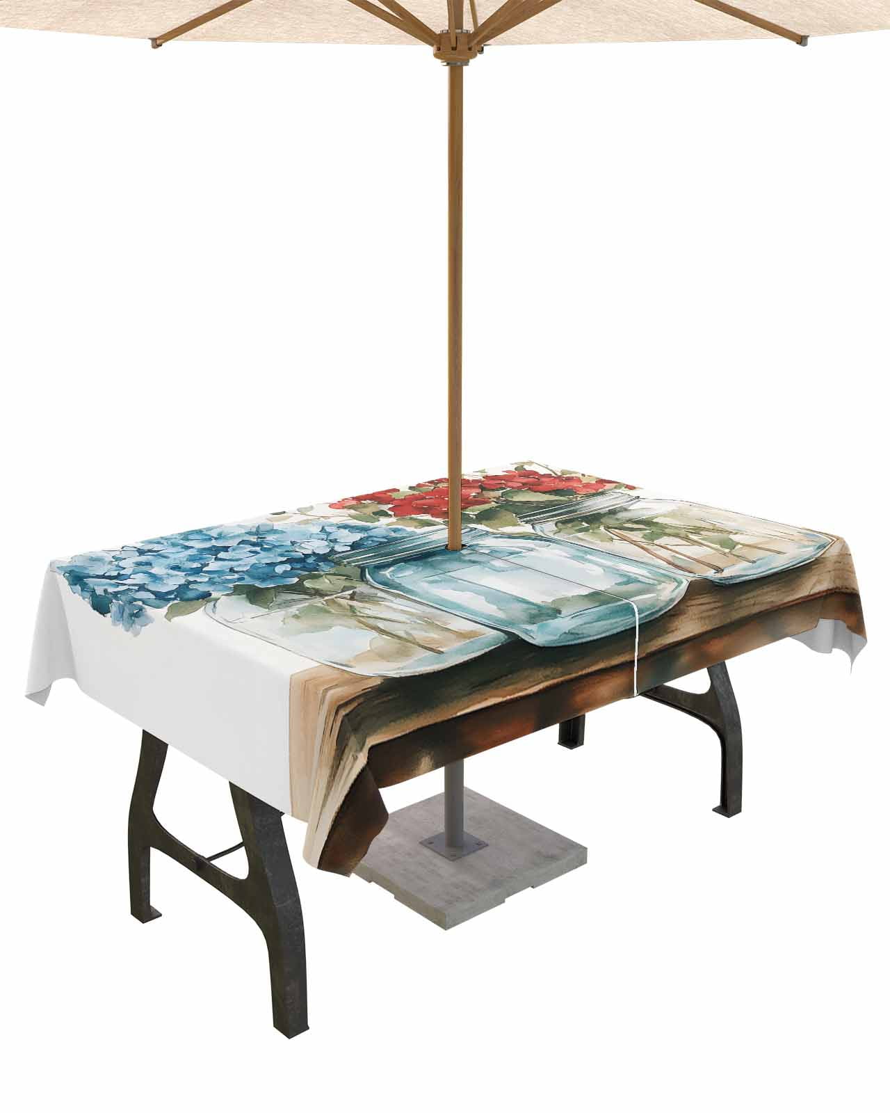 Fsddascl Spring Flowers Outdoor Tablecloth - 60x120 Inch Dining Table ...