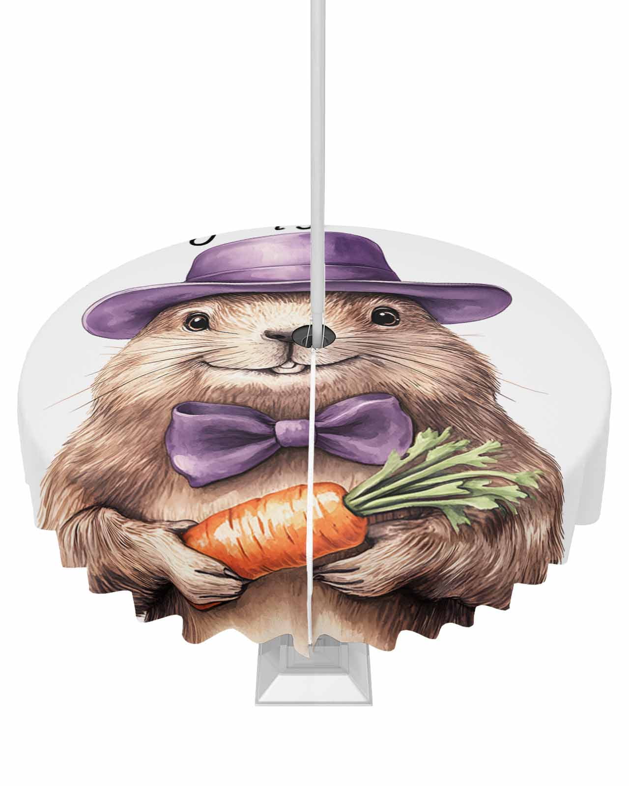 Fsddascl Spring Groundhog Festival Outdoor Tablecloth - 54 Inch Round ...
