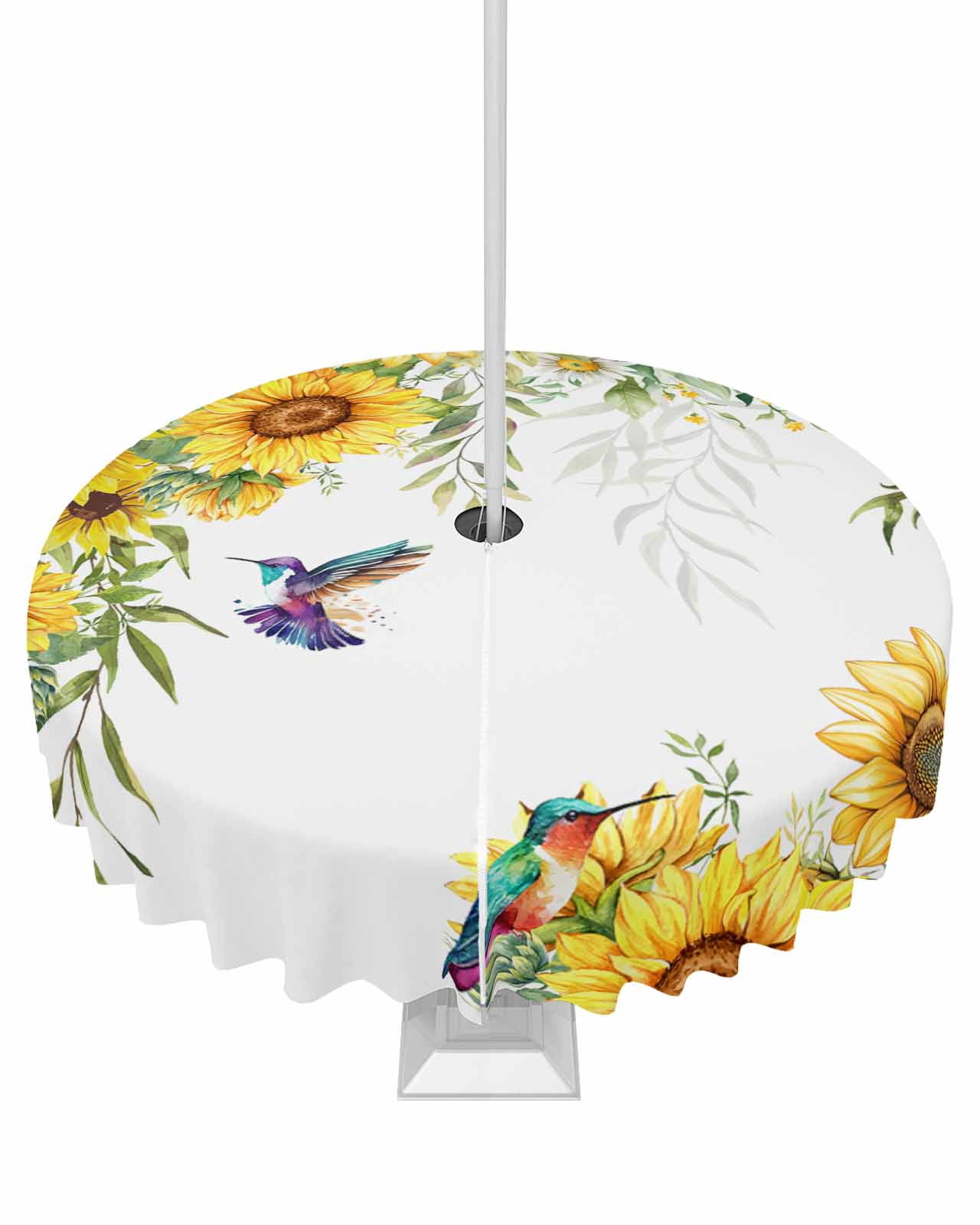 Fsddascl Spring Sunflowers Outdoor Tablecloth - 54 Inch Round Dining ...