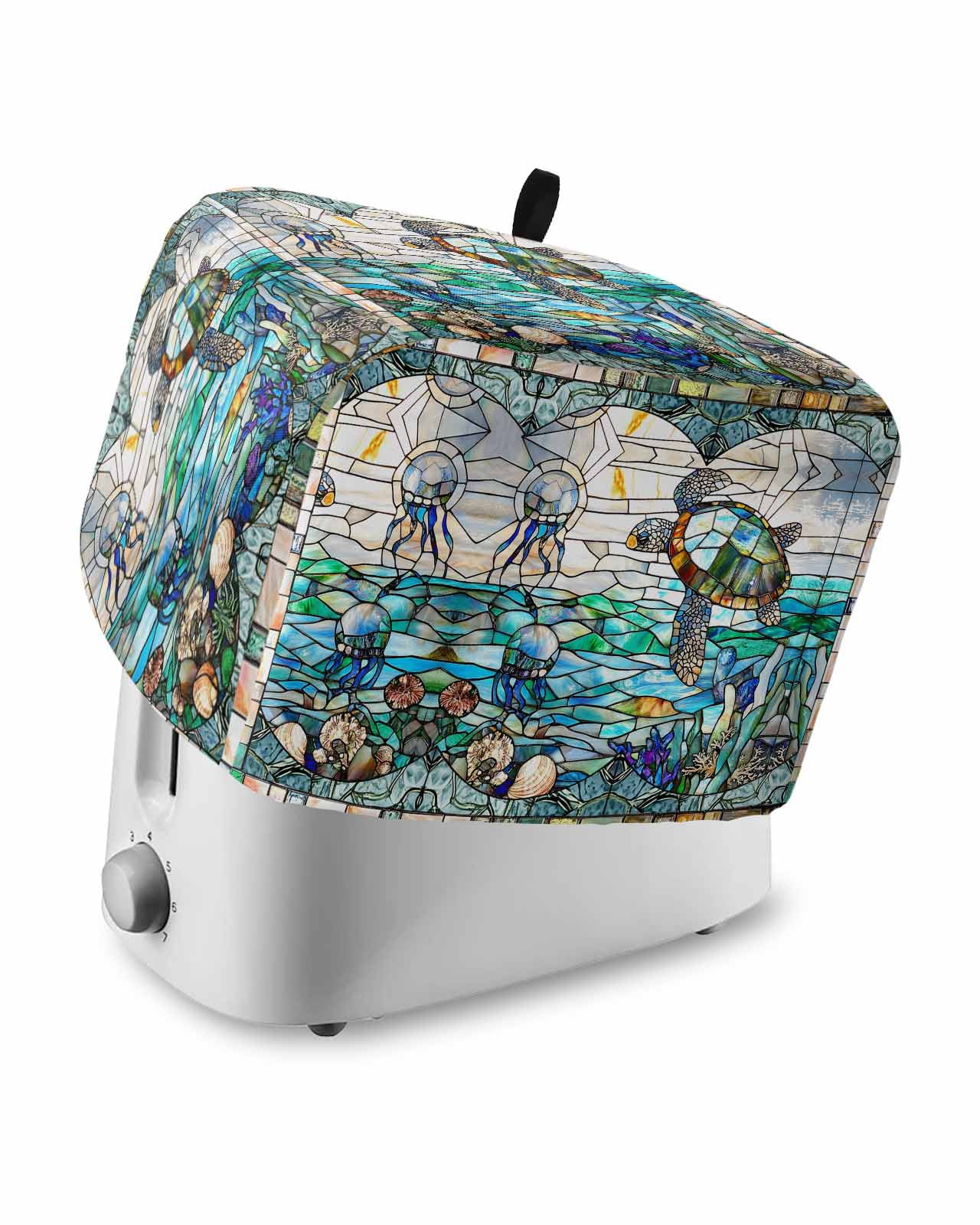 Fsddascl Stained Glass Sea Turtle Small Toaster Cover 2 Slice, Kitchen ...