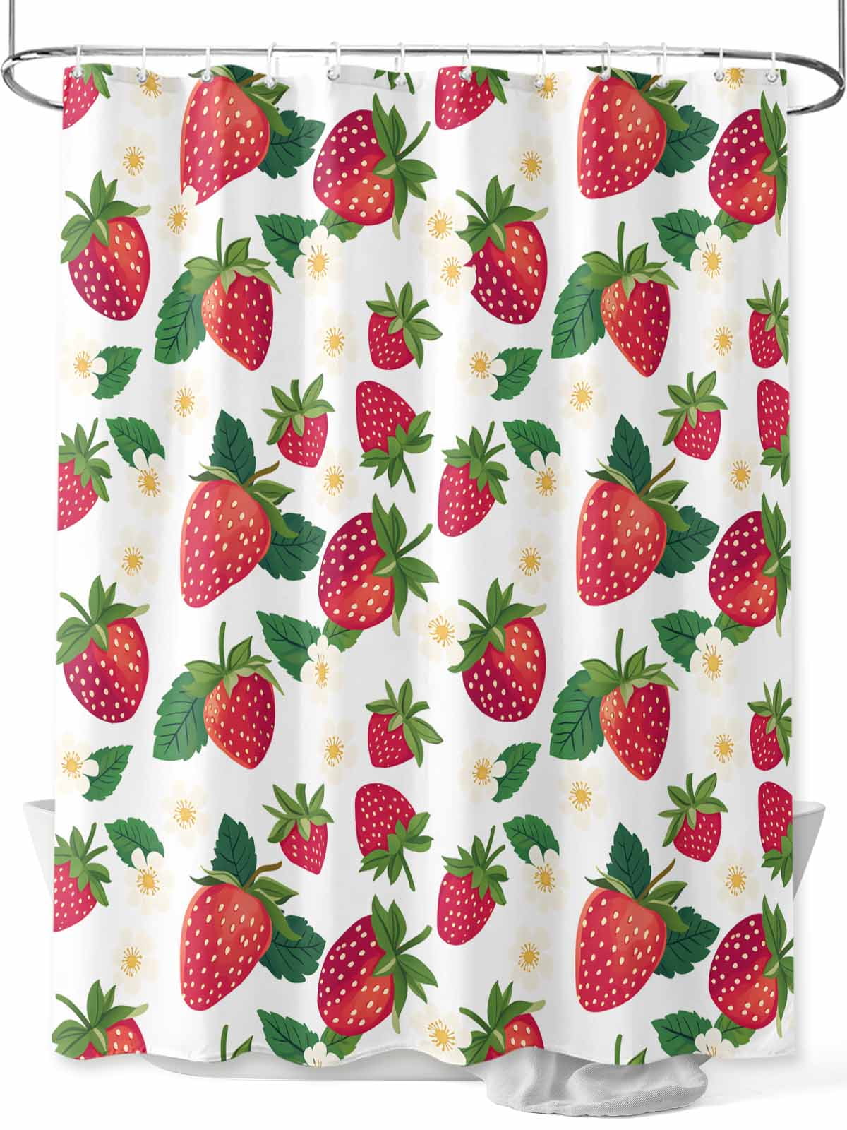 Fsddascl Strawberry Rustic Shower Curtain Set - 60" x 72" Washable ...