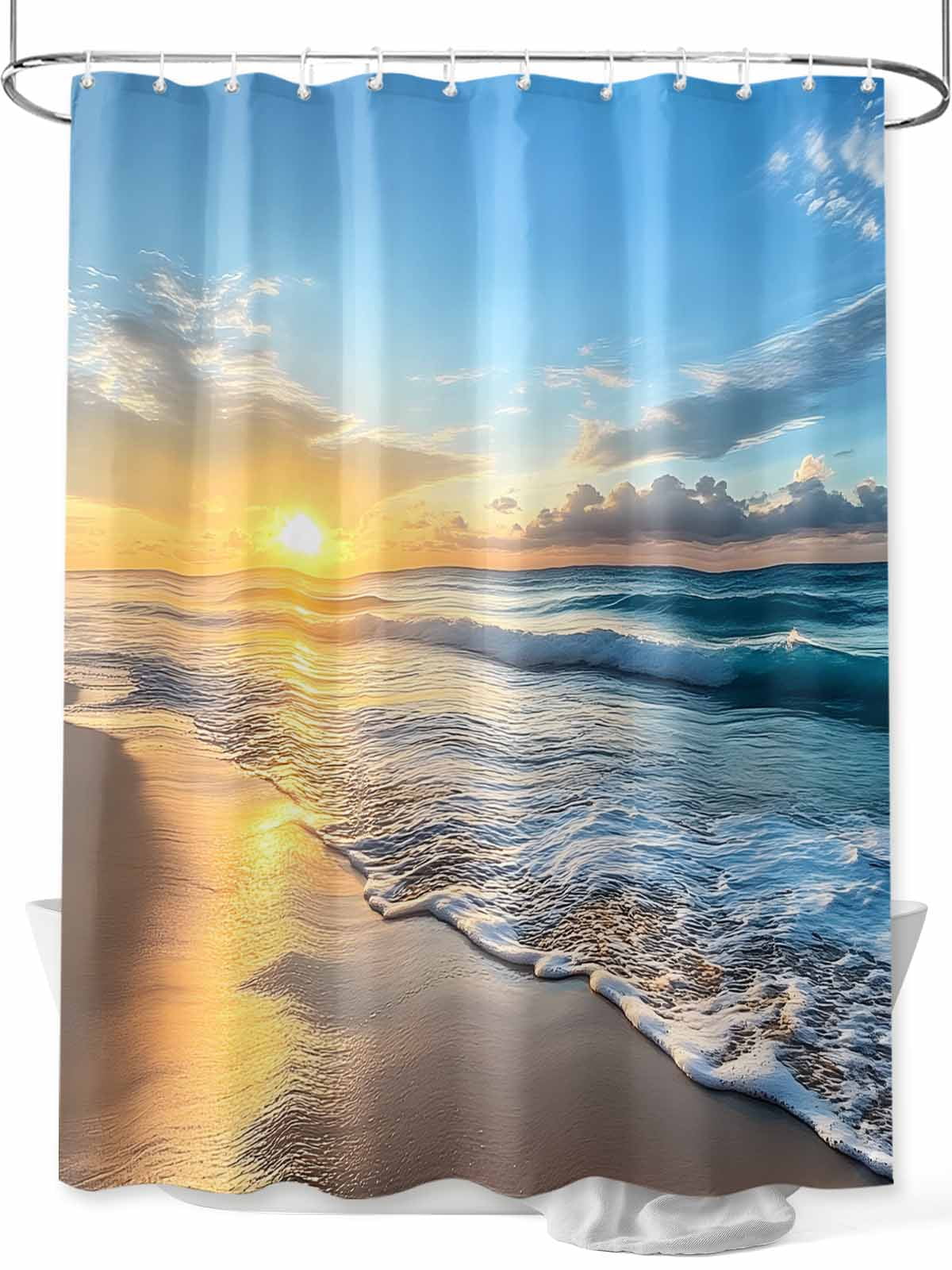 Fsddascl Summer Beach Shower Curtain Set - Small 36" x 72" Washable ...