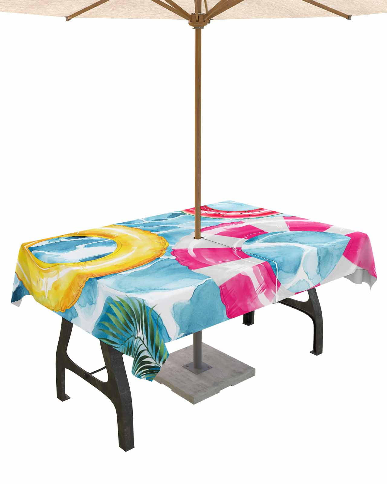 Fsddascl Summer Blue Pool Outdoor Tablecloth - 60x102 Inch Rectangle ...
