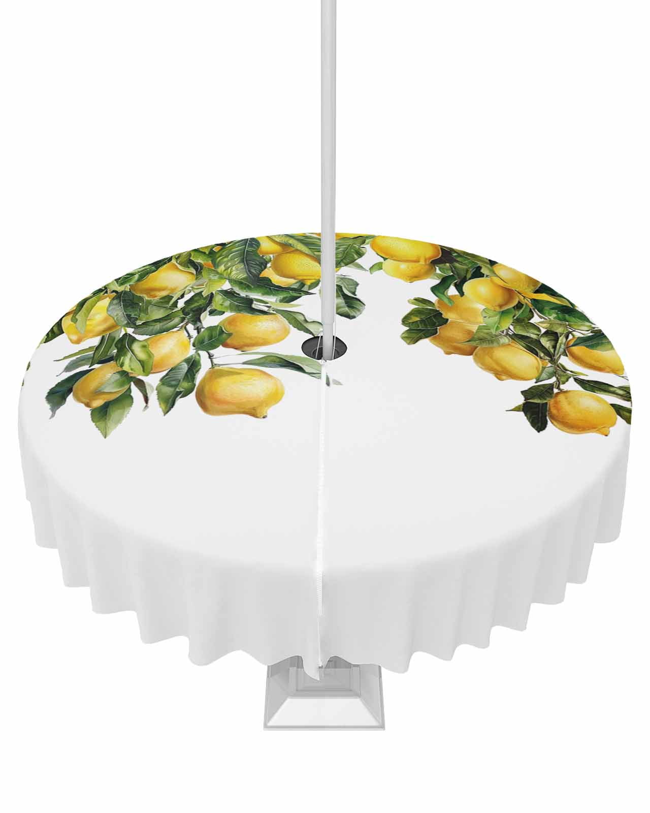 Fsddascl Summer Lemon Outdoor Tablecloth - 54 Inch Round Dining Table ...