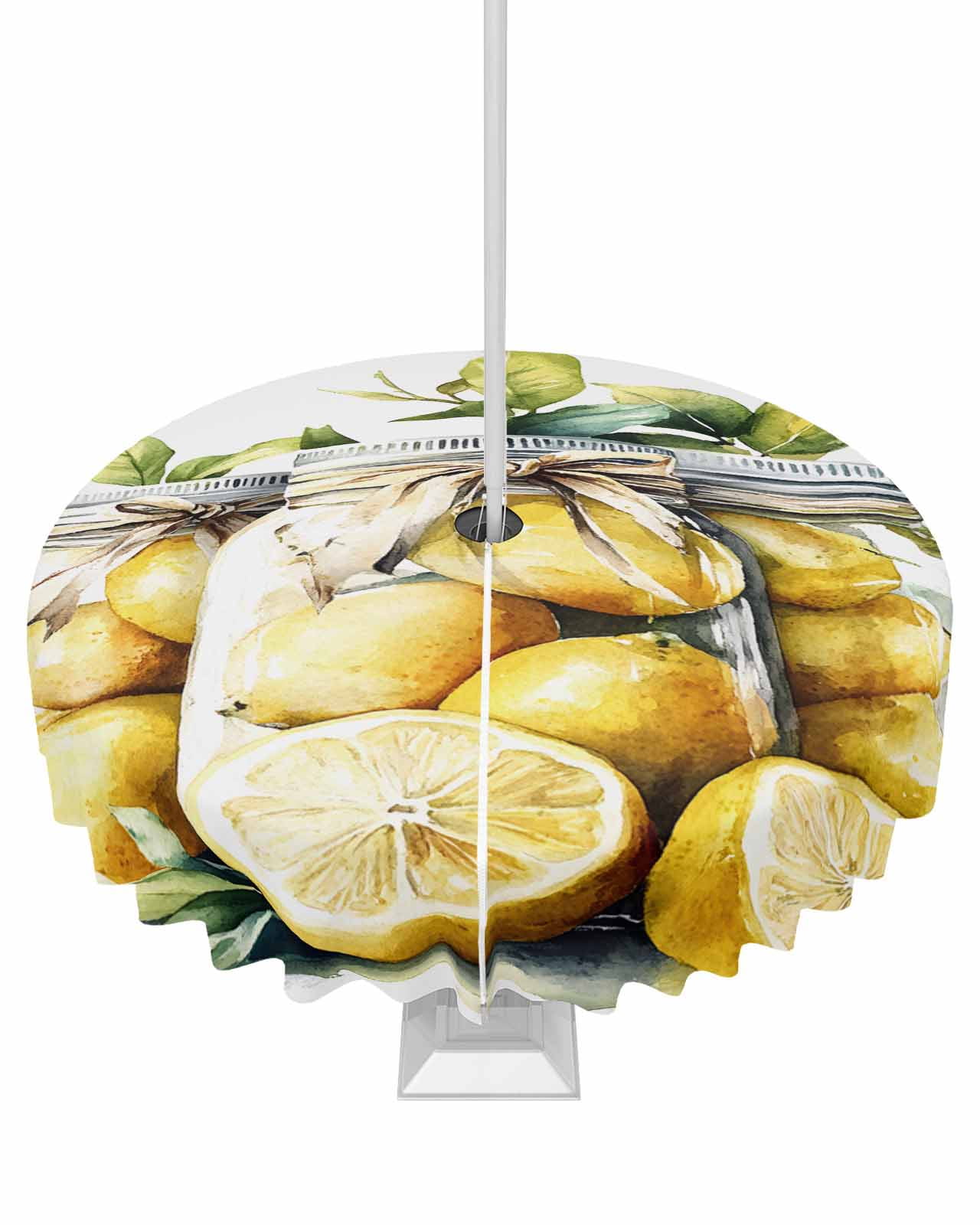 Fsddascl Summer Lemon Outdoor Tablecloth - 54 Inch Round Dining Table ...