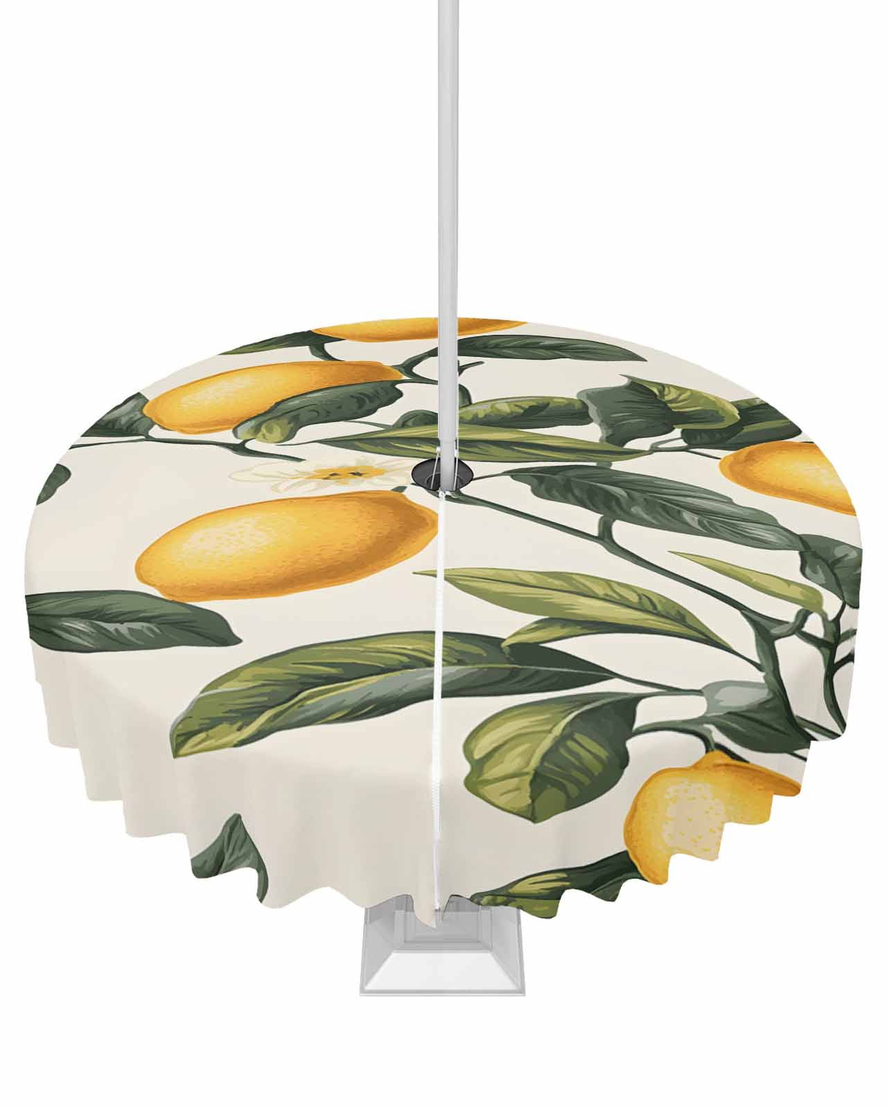 Fsddascl Summer Lemon Outdoor Tablecloth - 54 Inch Round Dining Table ...