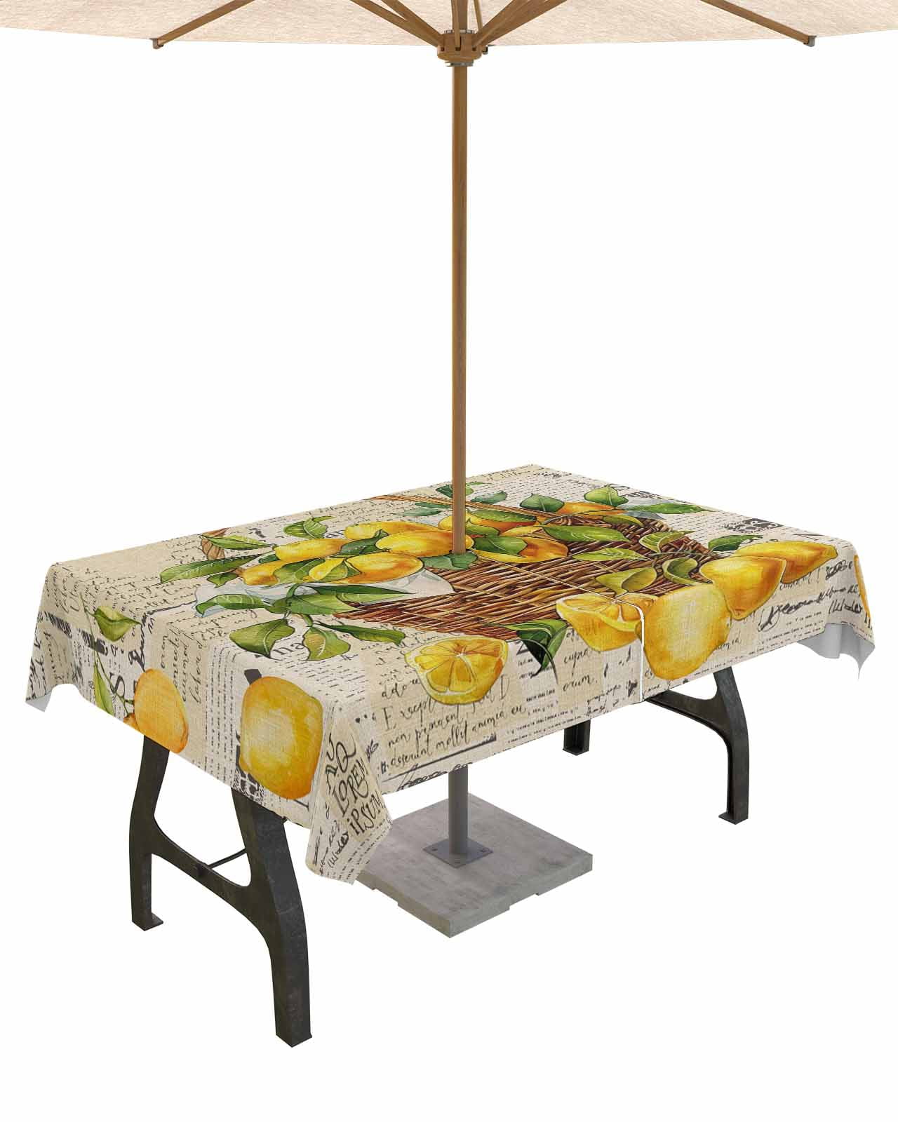 Fsddascl Summer Lemon Outdoor Tablecloth - 60x102 Inch Rectangle Dining ...