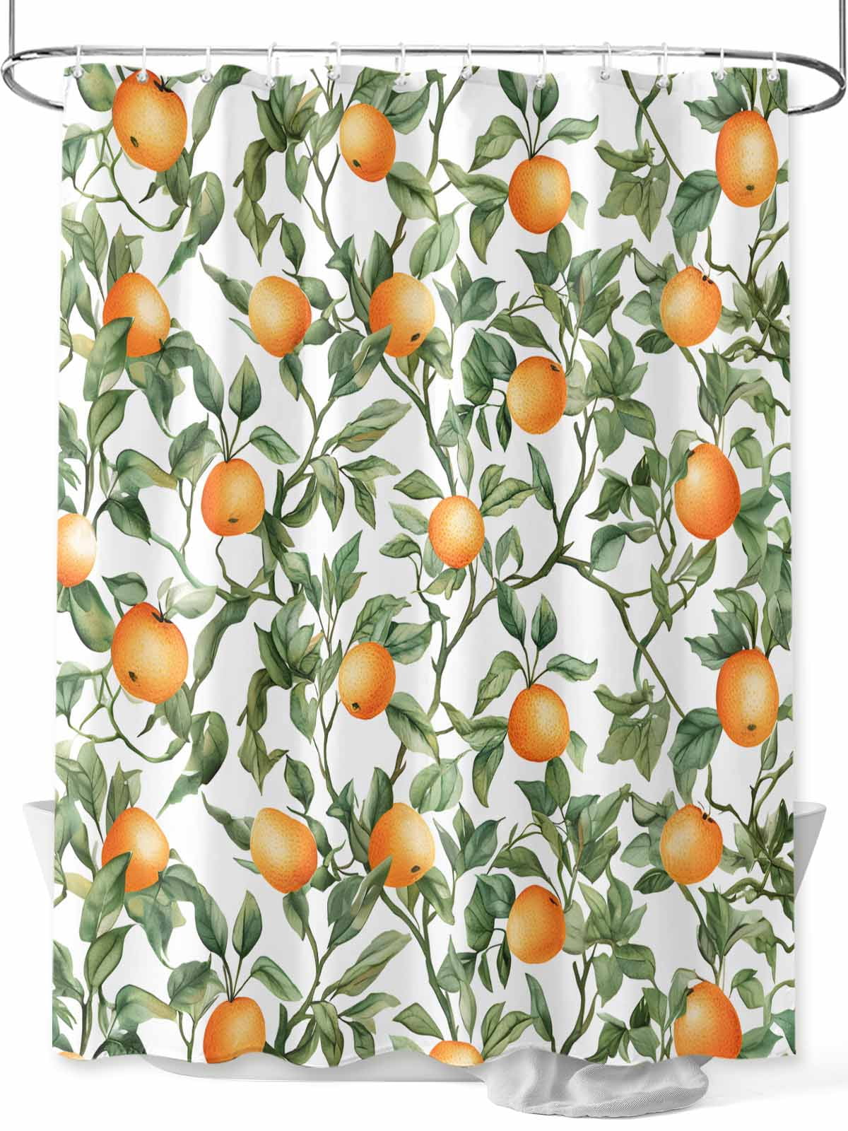 Orange And Green Shower Curtainnull