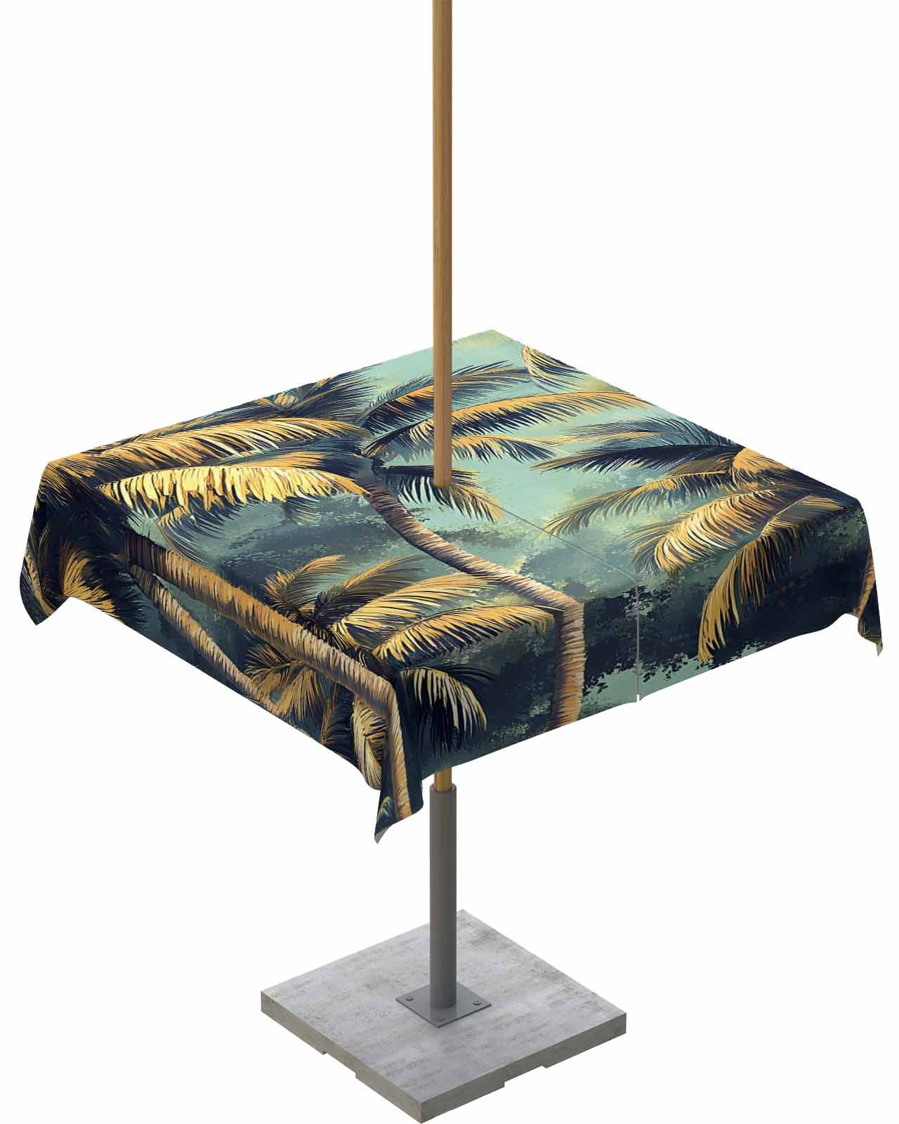 Fsddascl Summer Palm Tree Outdoor Tablecloth - 60x60 Inch Square Dining ...