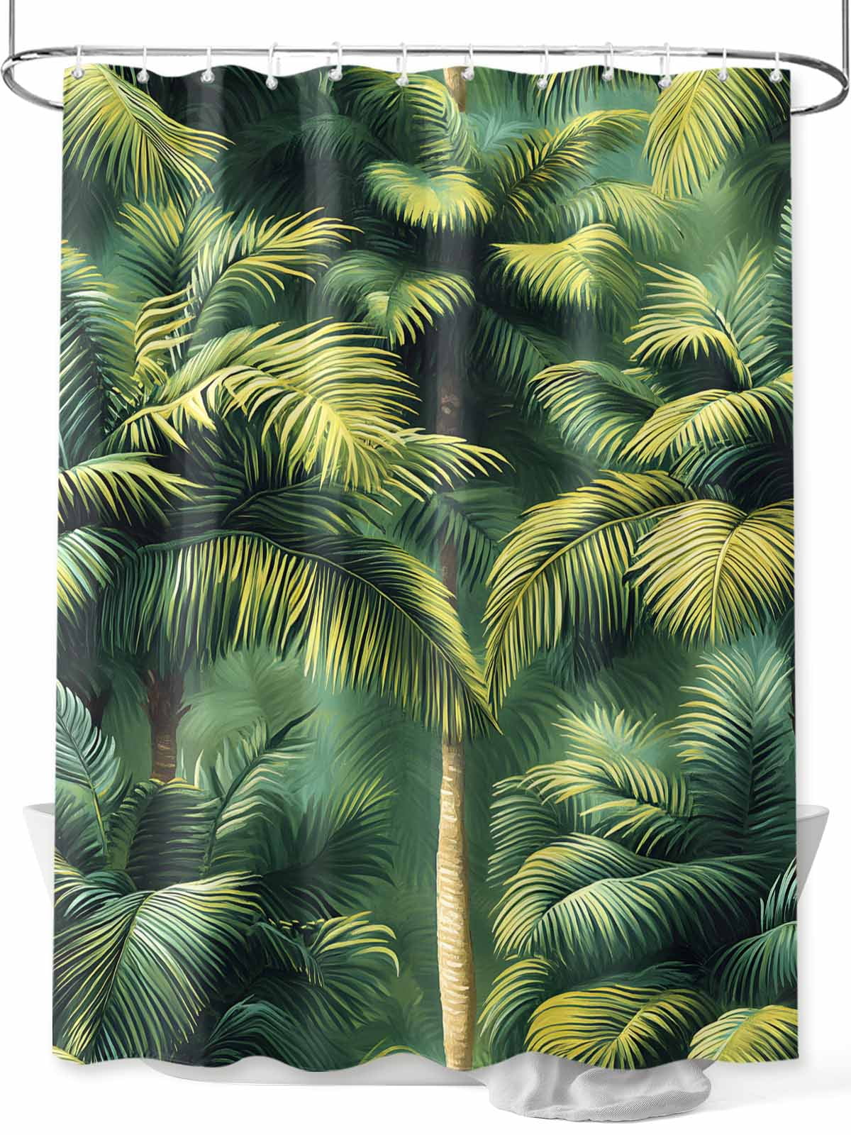 Fsddascl Summer Palm Tree Shower Curtain Set - 36" x 78" Washable ...