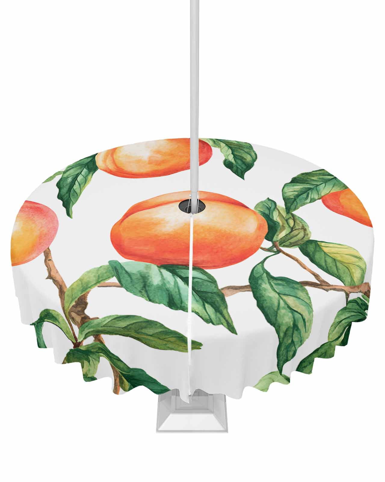 Fsddascl Summer Peach Outdoor Tablecloth - 54 Inch Round Dining Table ...