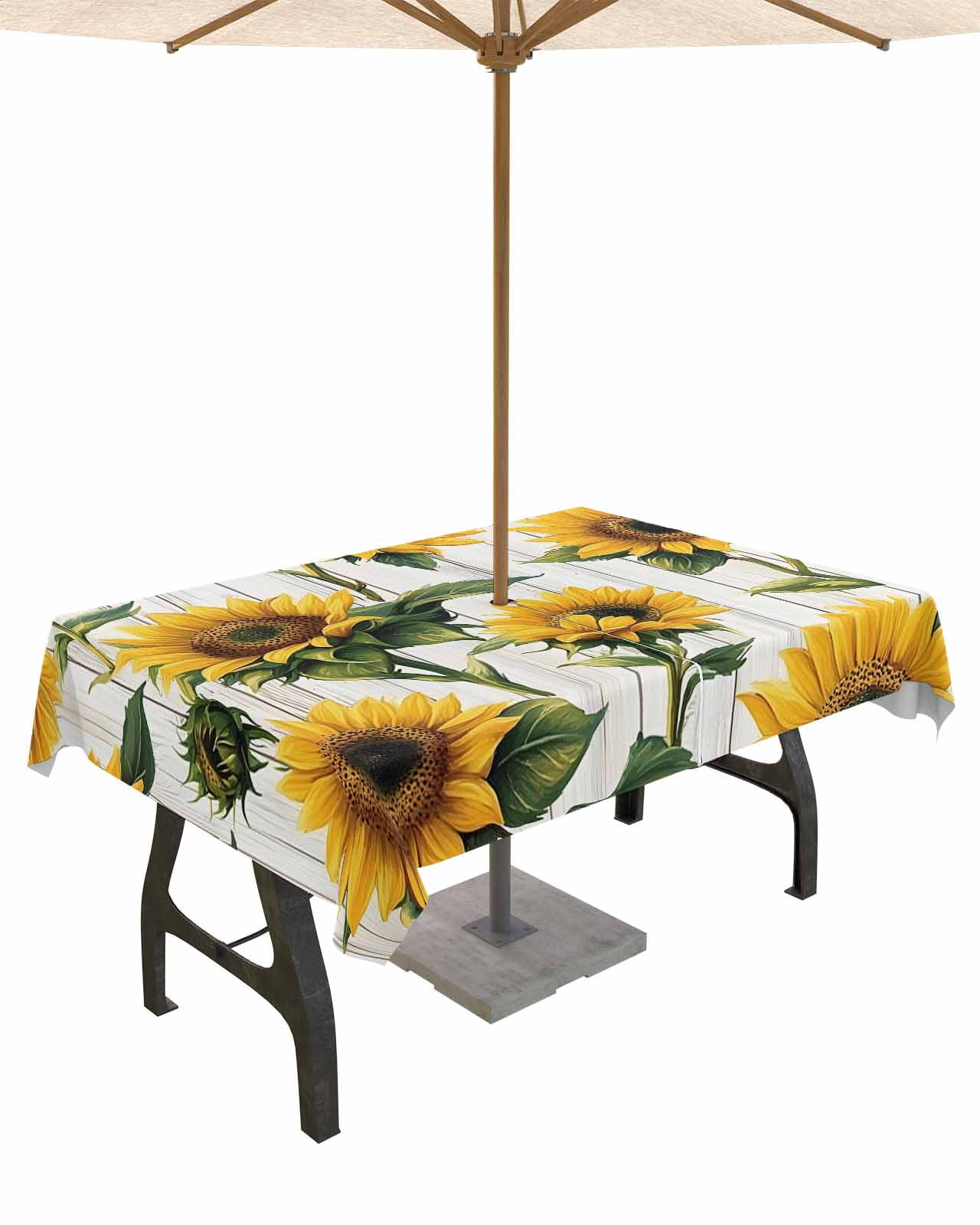 Fsddascl Summer Sunflowers Outdoor Tablecloth - 54x80 Inch Rectangle ...