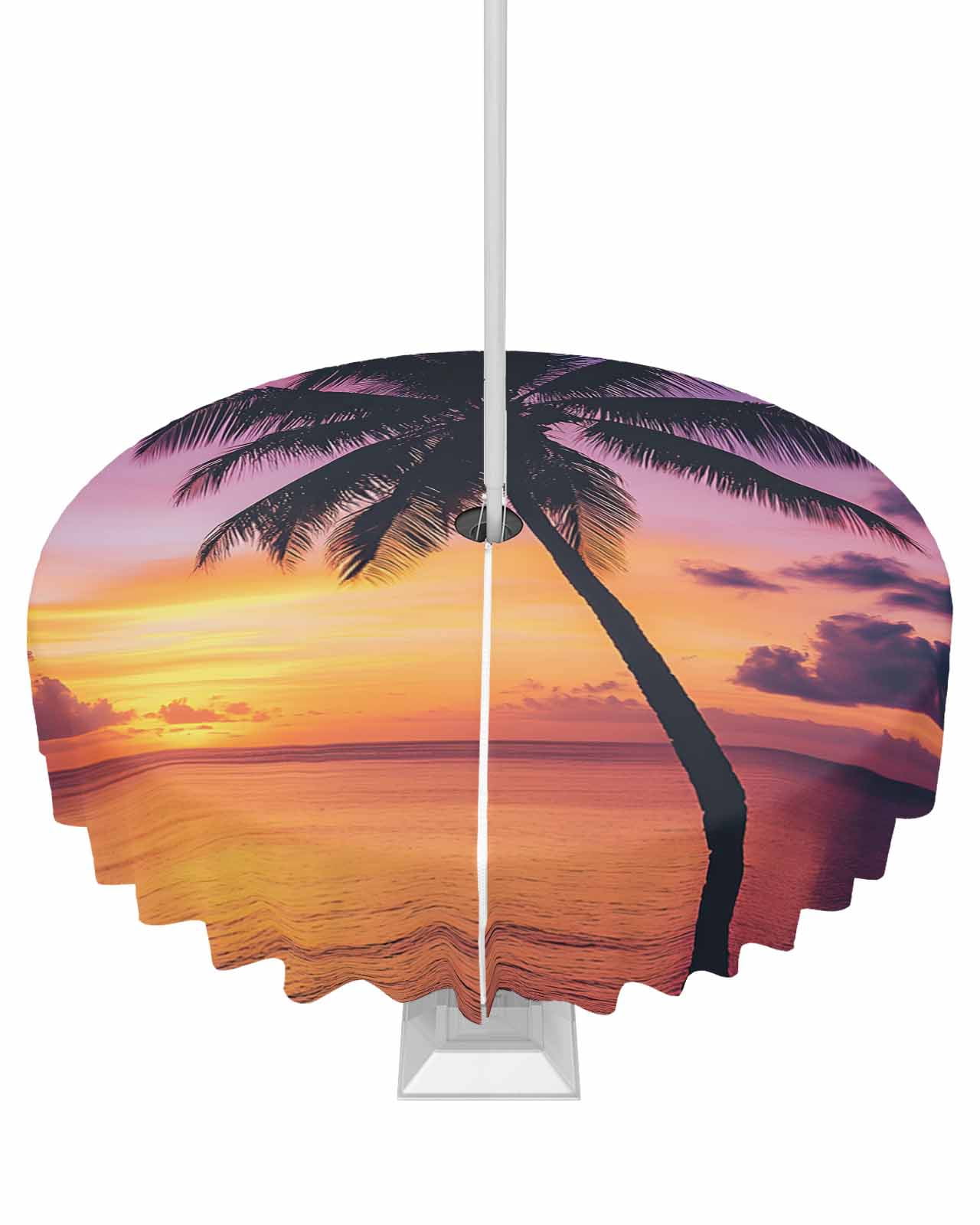 Fsddascl Summer Sunset Outdoor Tablecloth - 54 Inch Round Dining Table ...