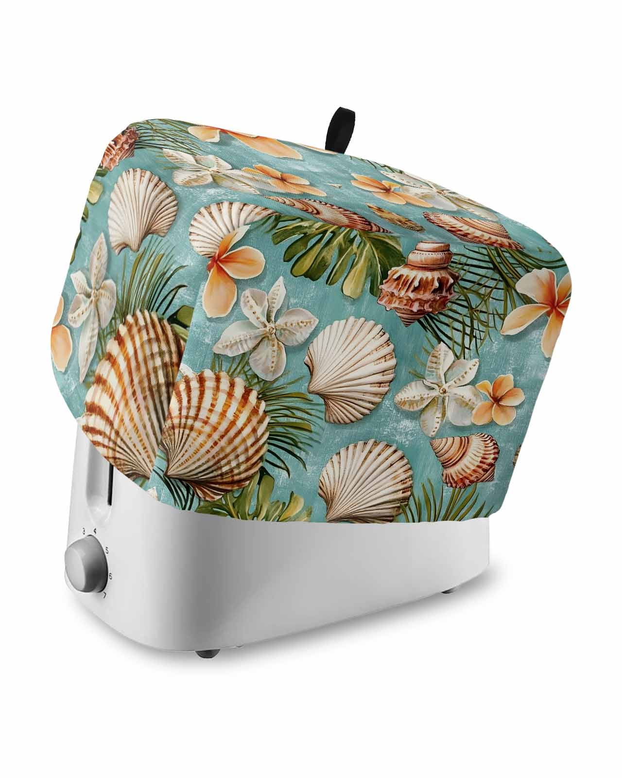 Fsddascl Summer Tropical Toaster Cover 4 Slice, Large Kitchen Appliance Covers, Coastal Shell ...