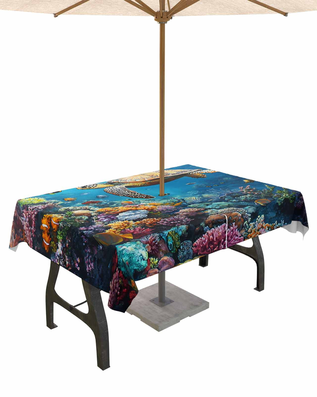 Fsddascl Summer Turtle Outdoor Tablecloth - 60x120 Inch Rectangle ...