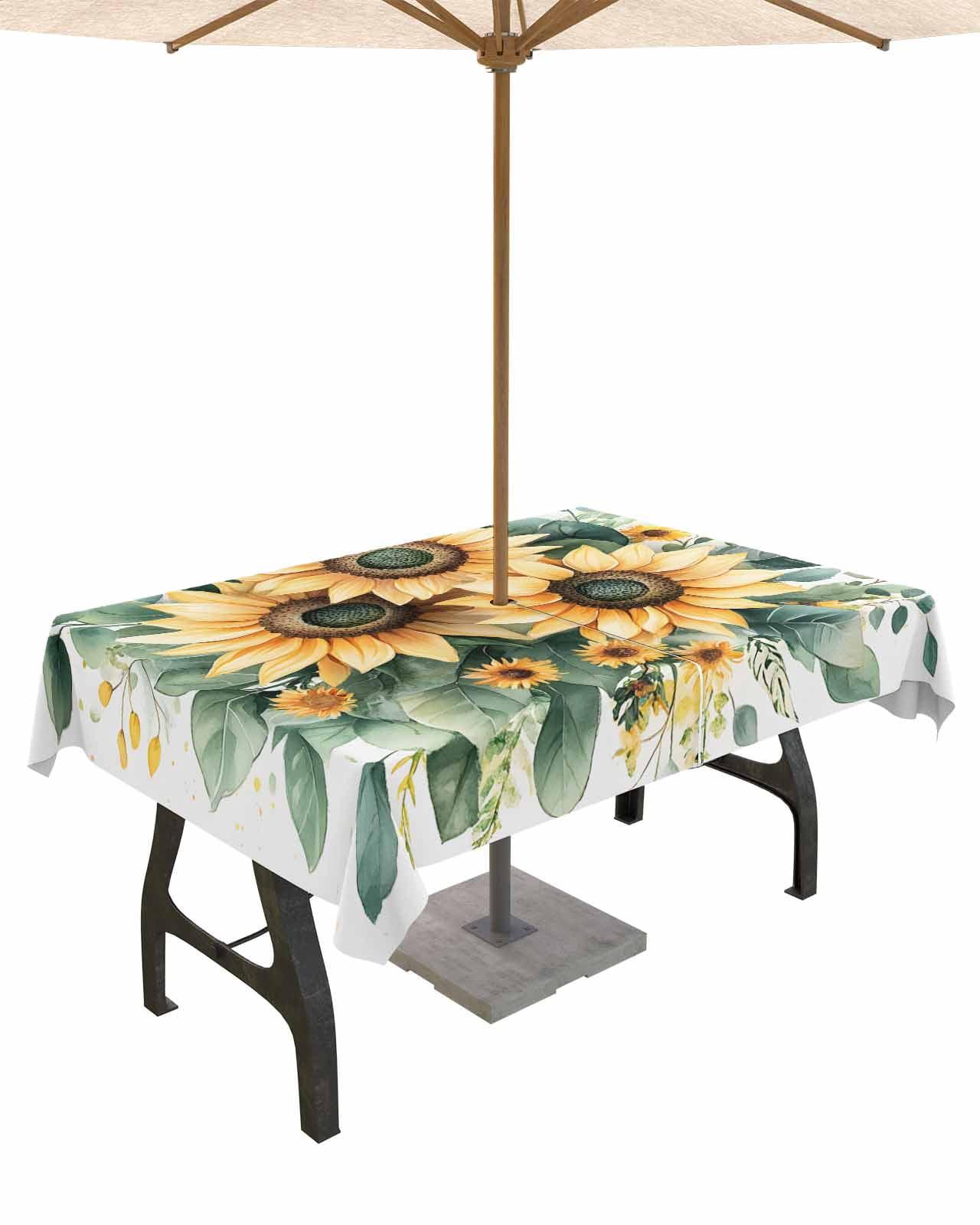 Fsddascl Sunflower Outdoor Tablecloth - 60x102 Inch Rectangle Dining ...