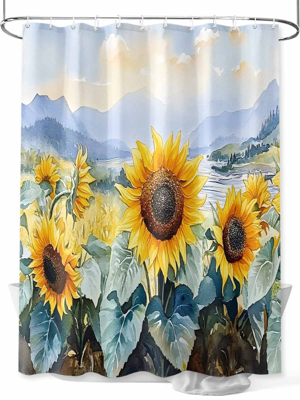 Fsddascl Sunflower Summer Shower Curtain Set - 66" x 72" Washable ...