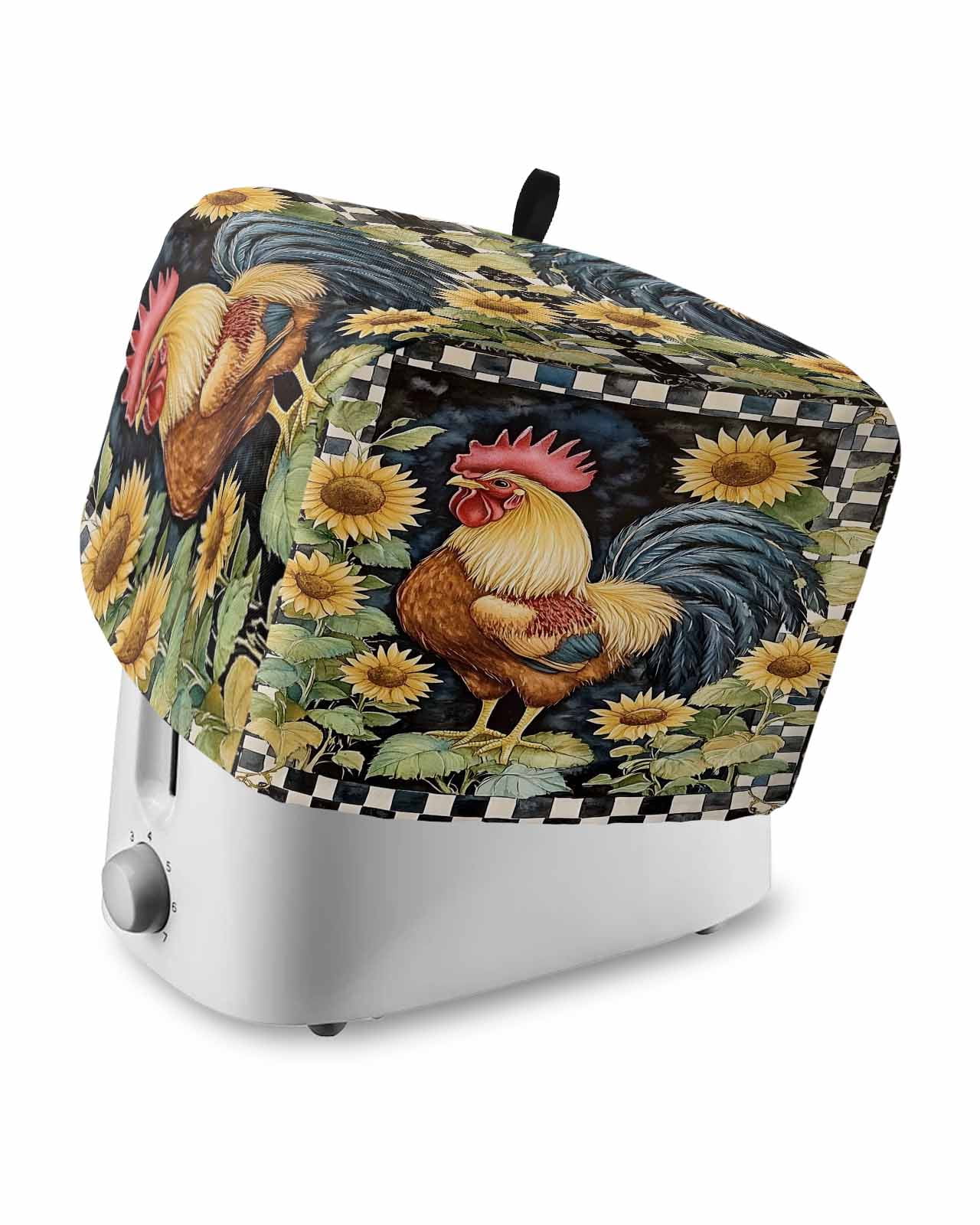 Fsddascl Sunflower Vintage Rooster Small Toaster Cover 2 Slice, Kitchen ...