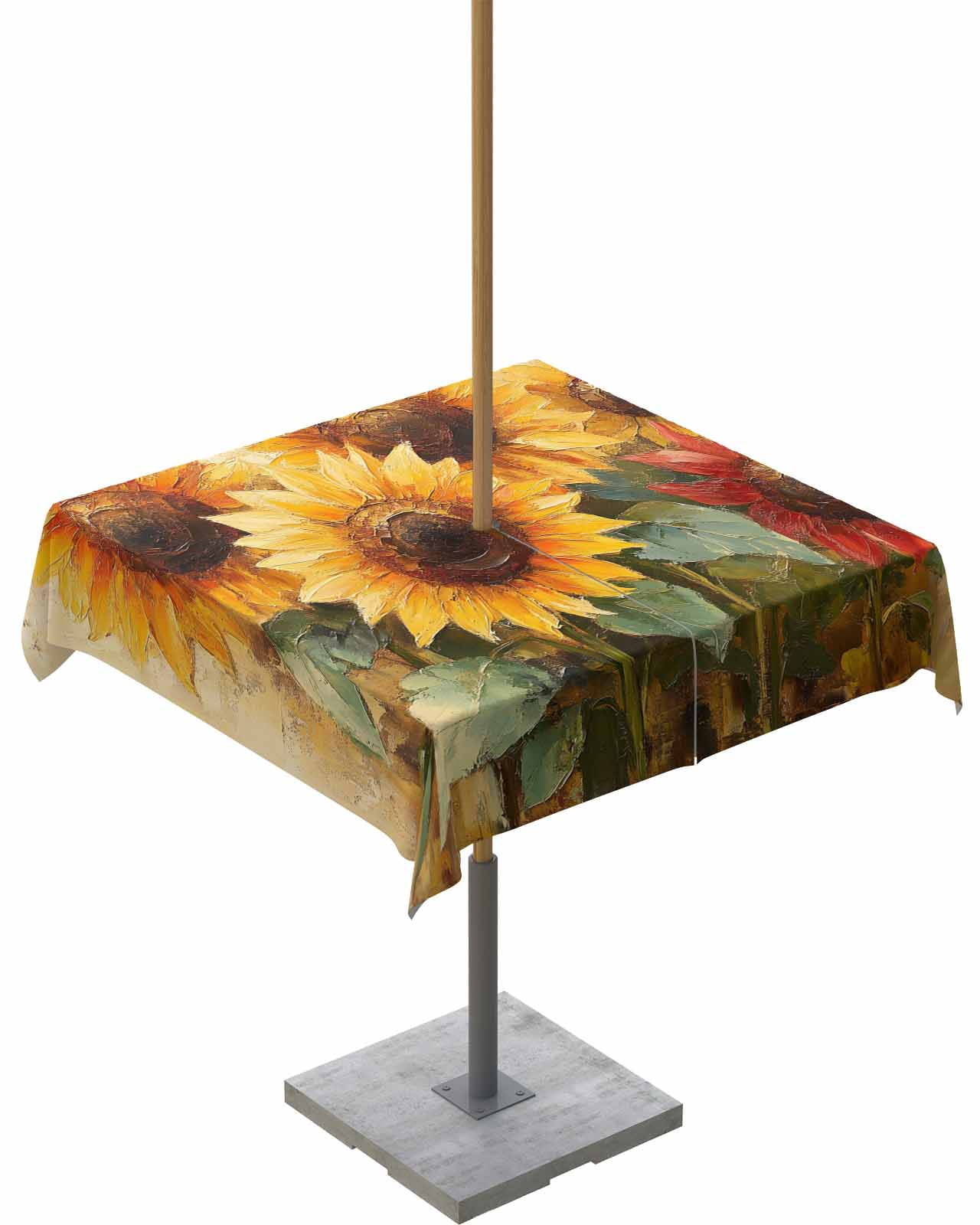 Fsddascl Sunflowers Outdoor Tablecloth - 60x60 Inch Square Dining Table ...
