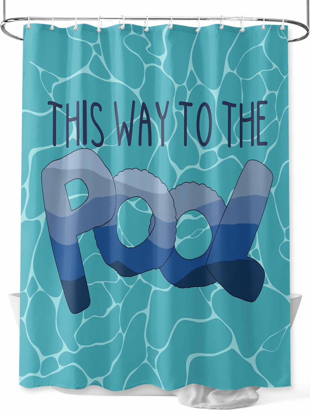 Fsddascl Swimming Pool Shower Curtain Set - Extra Long 72" x 96 ...
