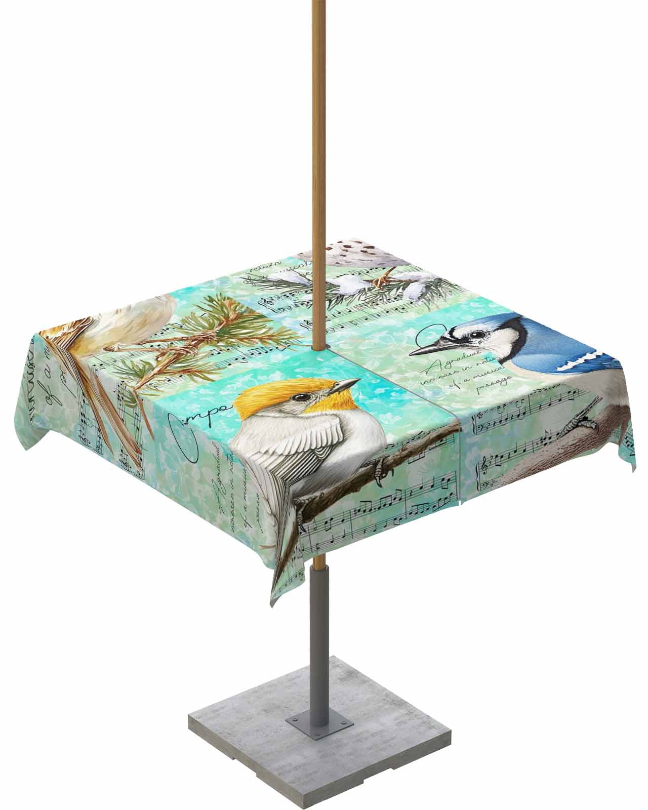 Fsddascl Teal Blue Birds Outdoor Tablecloth - 60x60 Inch Square Dining ...