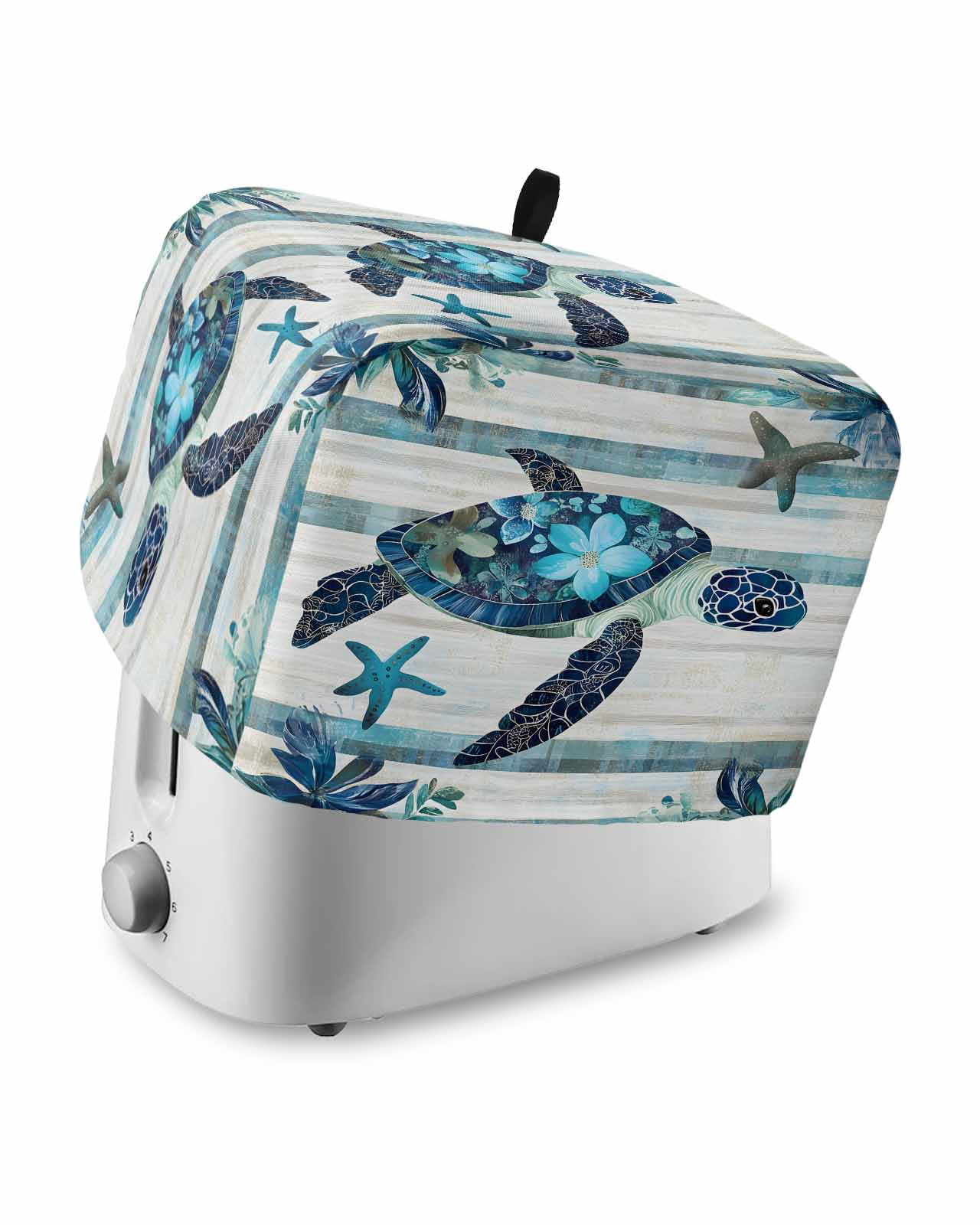 Fsddascl Teal Blue Coastal Toaster Cover 4 Slice, Large Kitchen ...