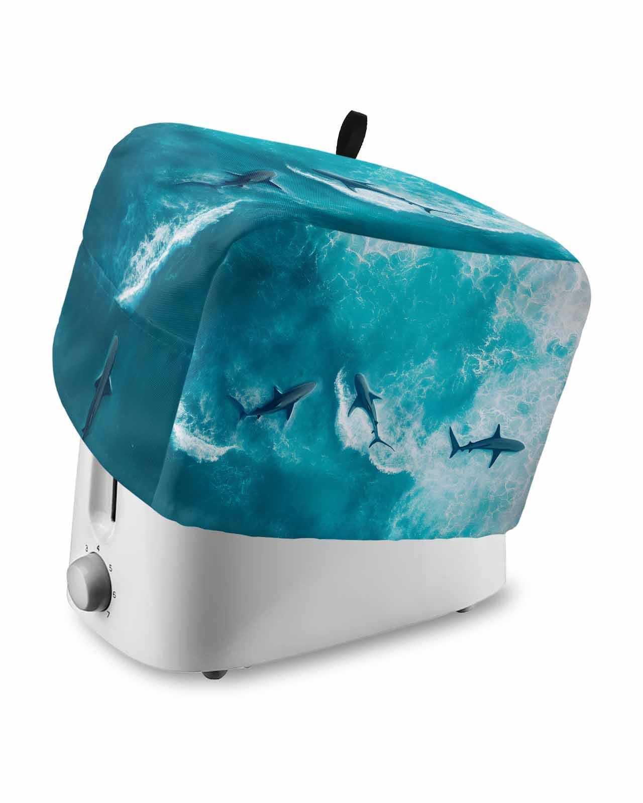 Fsddascl Teal Blue Ocean Shark Small Toaster Cover 2 Slice, Kitchen ...