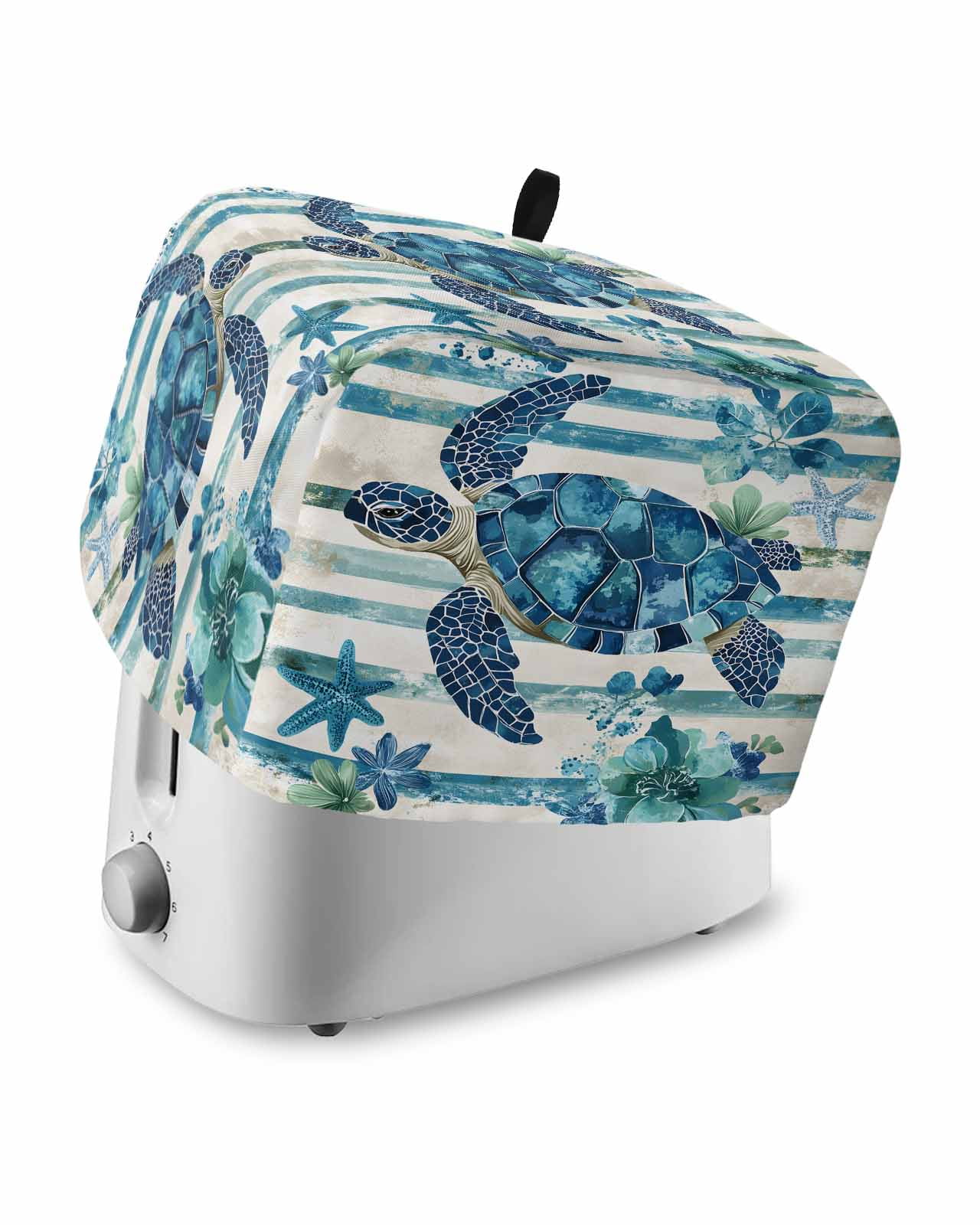 Fsddascl Teal Blue Turtle Coastal Small Toaster Cover 2 Slice, Kitchen ...