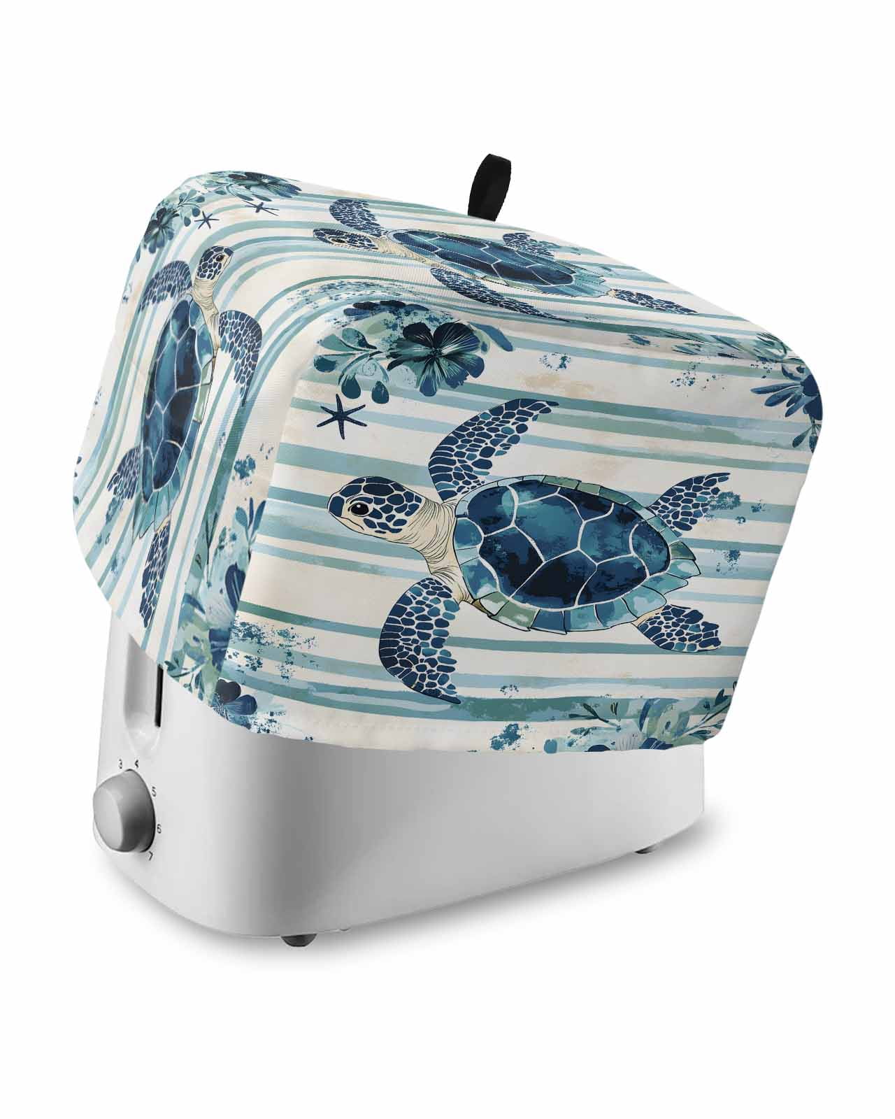 Fsddascl Teal Blue Turtle Coastal Toaster Cover 4 Slice, Large Kitchen ...