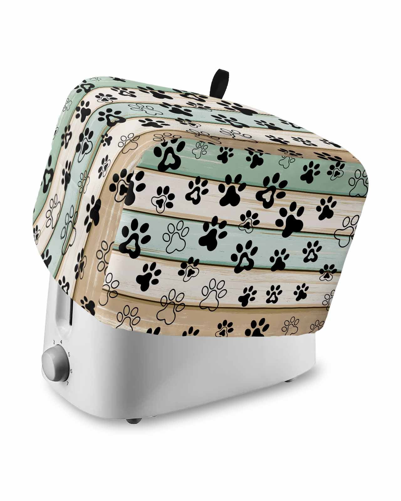 Fsddascl Teal Brown Paw Print Small Toaster Cover 2 Slice, Kitchen ...