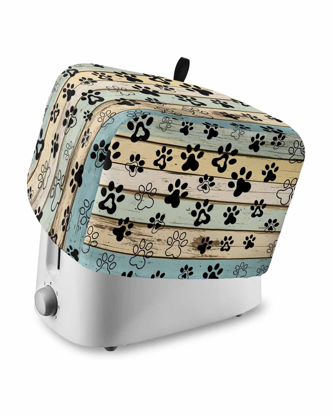 Fsddascl Teal Brown Paw Prints Small Toaster Cover 2 Slice, Kitchen ...