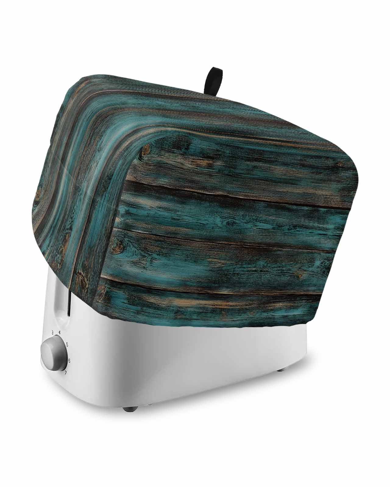 Fsddascl Teal Brown Plank Prints Small Toaster Cover 2 Slice, Kitchen ...
