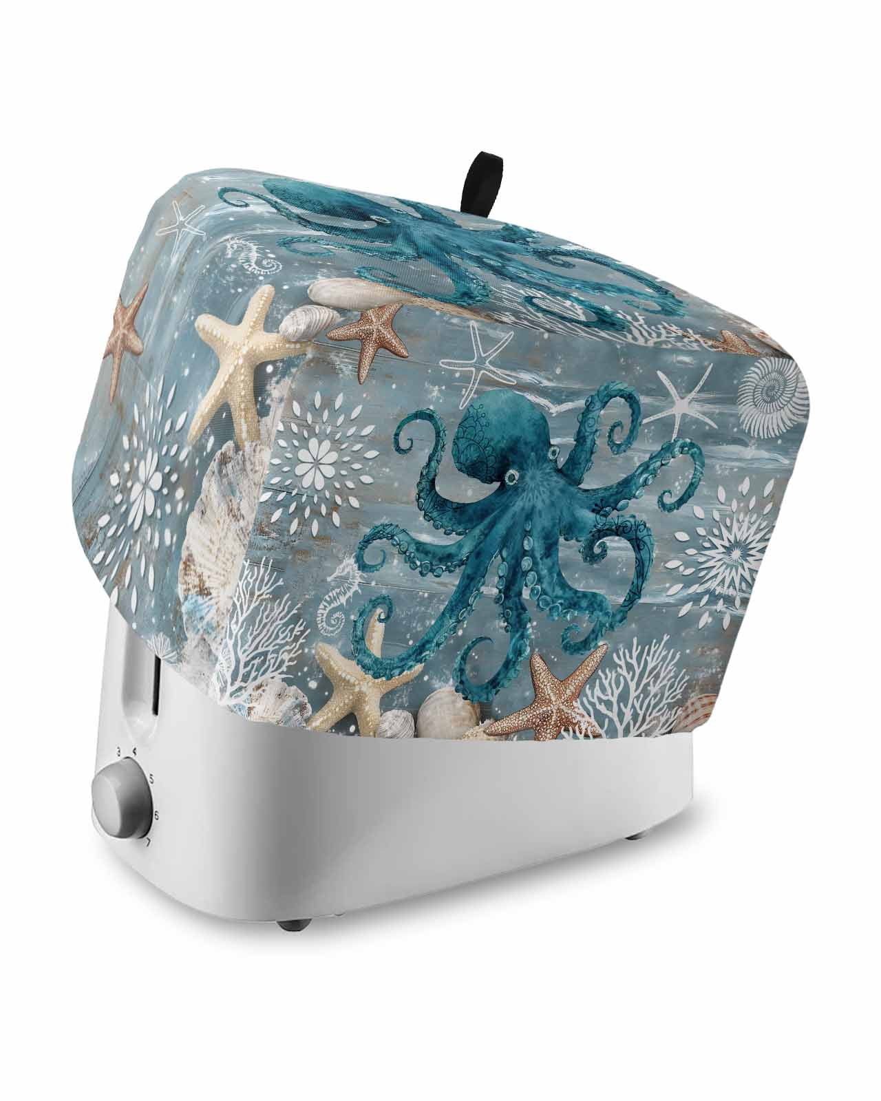 Fsddascl Teal Coastal Octopus Toaster Cover 2 Slice, Small Kitchen ...