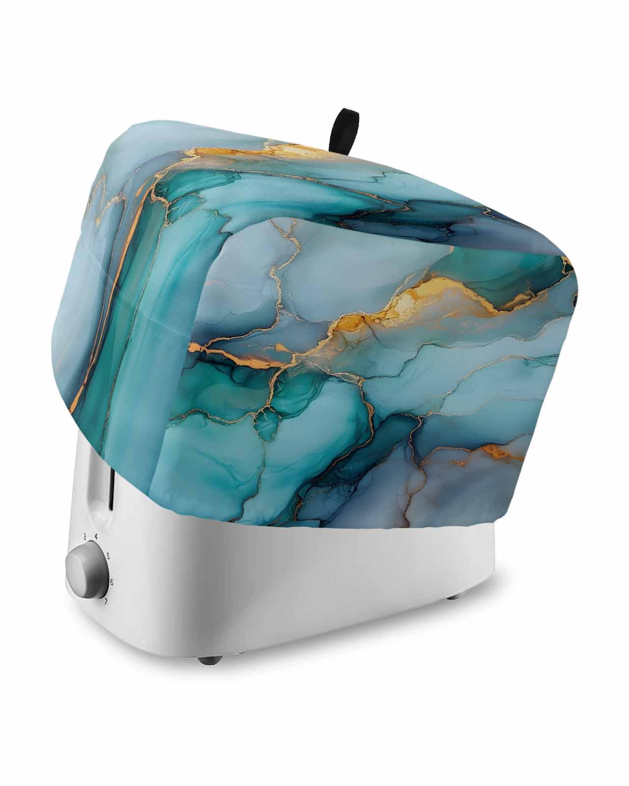 Fsddascl Teal Golden Marble Toaster Cover 2 Slice, Small Kitchen ...