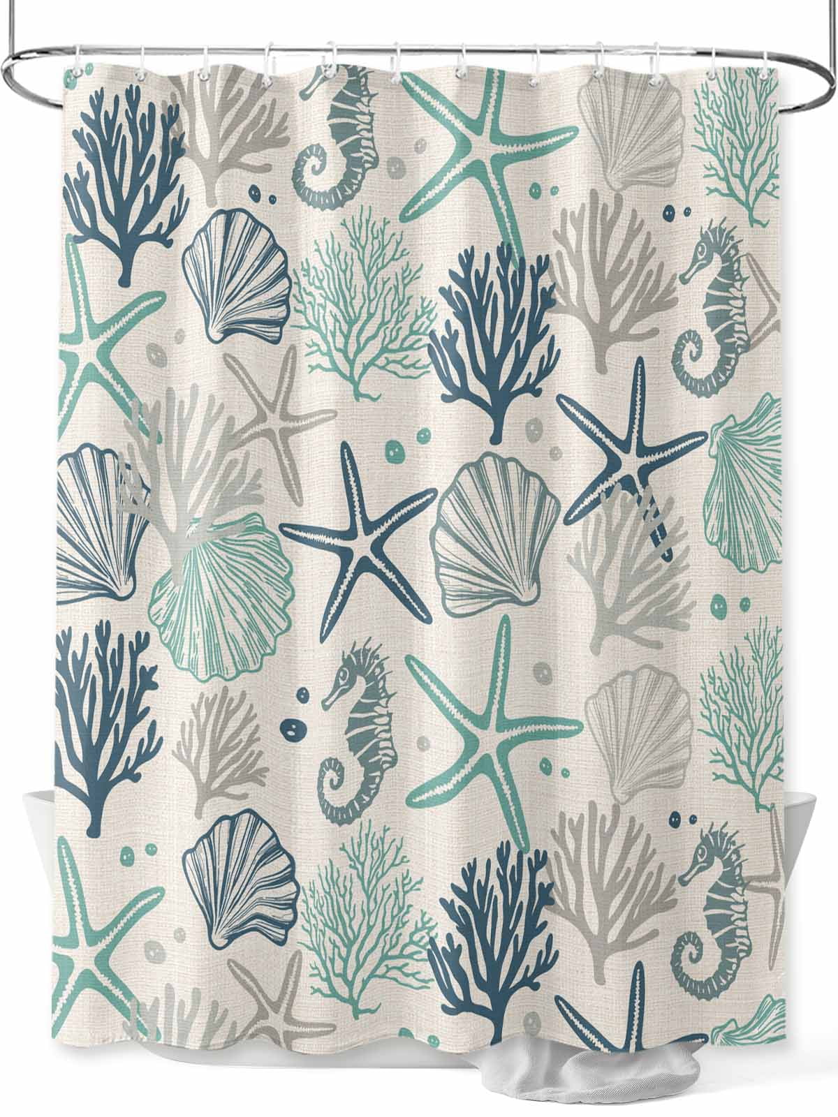 Fsddascl Teal Green Ocean Shower Curtain Set - Small 36" x 72" Bathtub ...