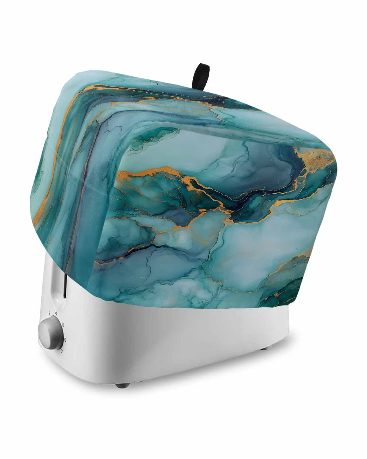 Fsddascl Teal Marble Toaster Cover 2 Slice, Small Kitchen Appliance ...
