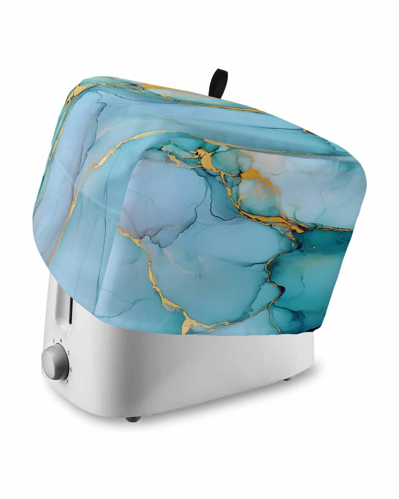 Fsddascl Teal Marble Toaster Cover 4 Slice, Large Kitchen Appliance ...