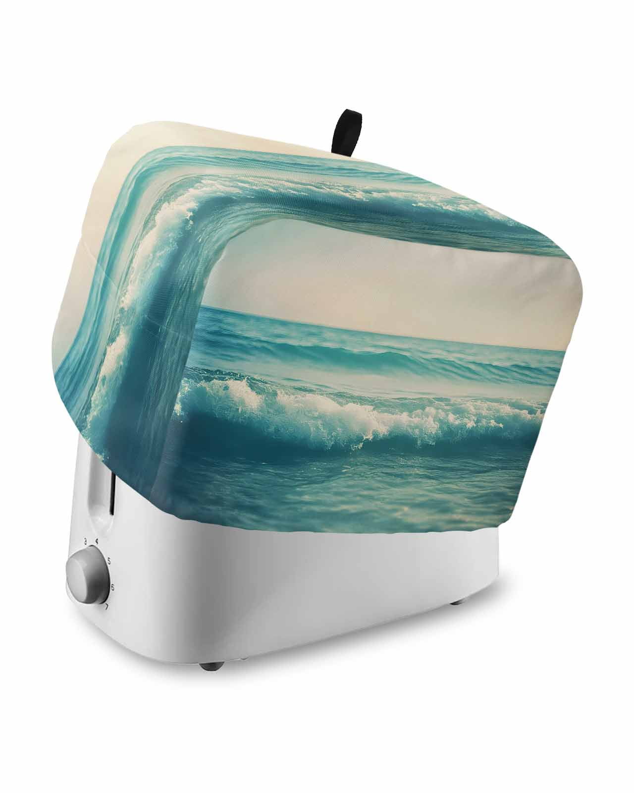 Fsddascl Teal Ocean Waves Retro Toaster Cover 2 Slice, Small Kitchen ...