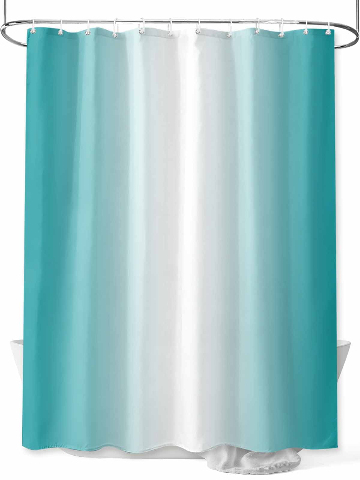 Fsddascl Teal Ombre Shower Curtain Set - Extra Long 72" x 96" Bathtub Curtain with 12 Hooks ...