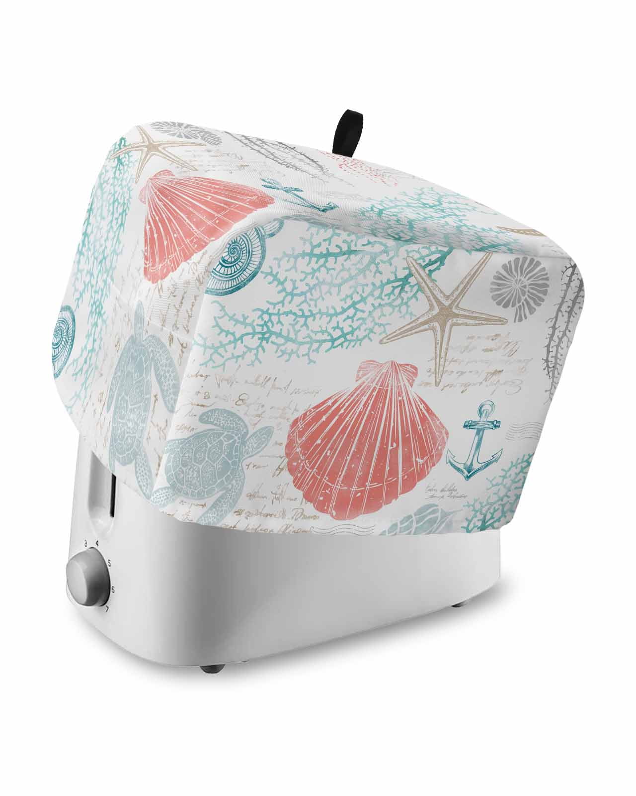 Fsddascl Teal Red Coastal Nautical Toaster Cover 4 Slice, Large Kitchen ...