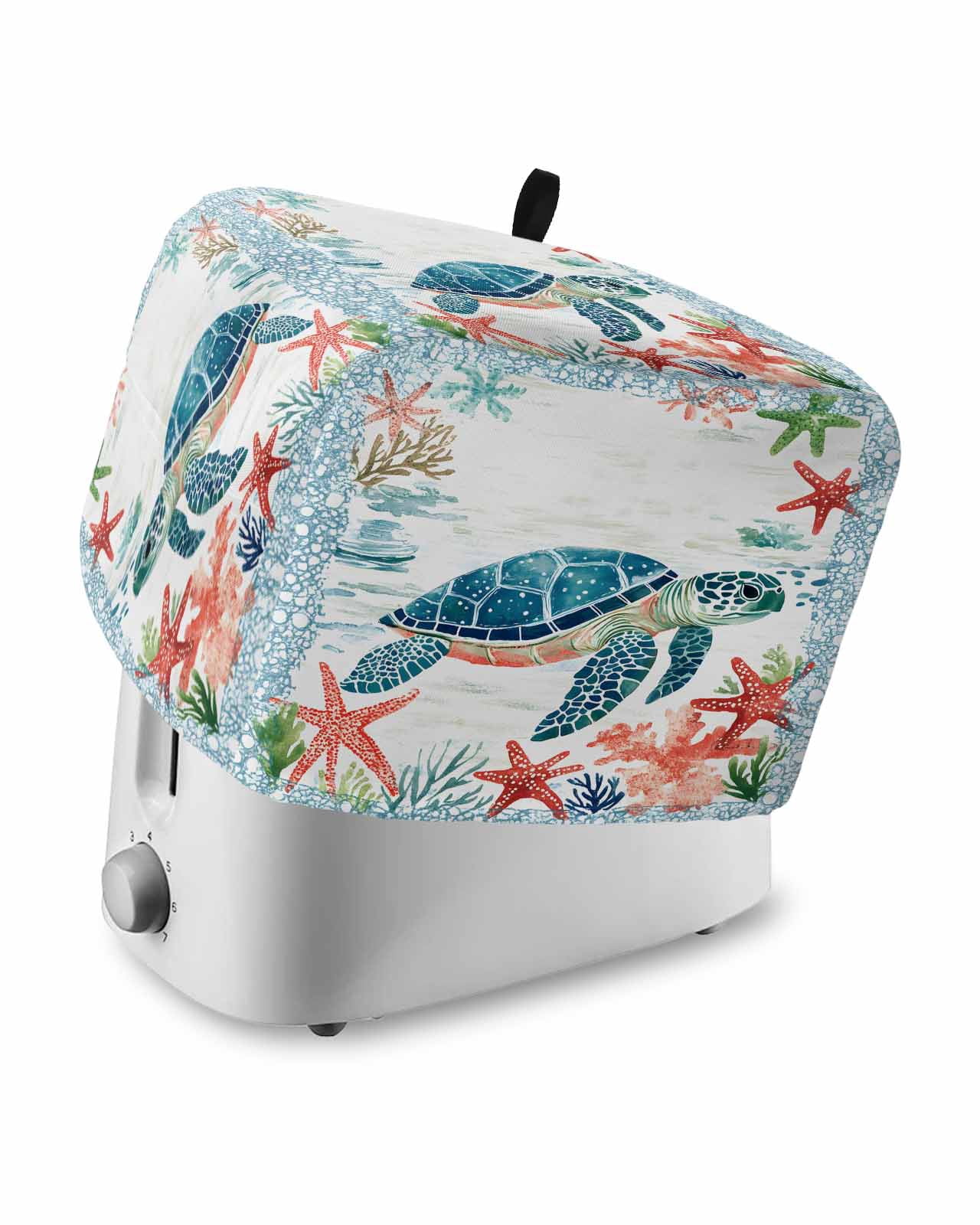 Fsddascl Teal Red Coastal Toaster Cover 4 Slice, Large Kitchen ...