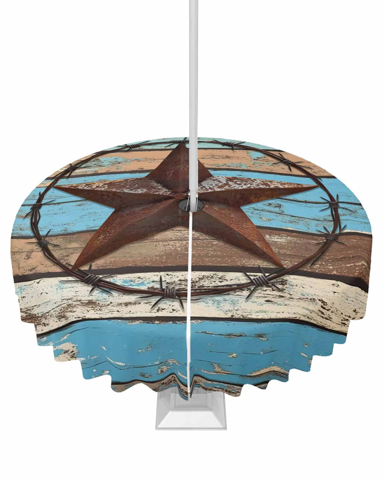 Fsddascl Texas Star Outdoor Tablecloth - 54 Inch Round Dining Table ...