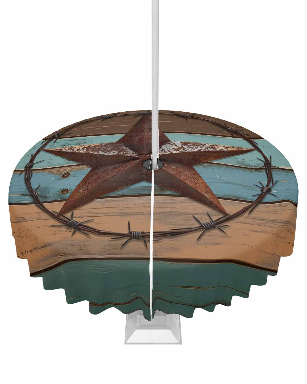 Fsddascl Texas Star Outdoor Tablecloth - 60 Inch Round Dining Table ...