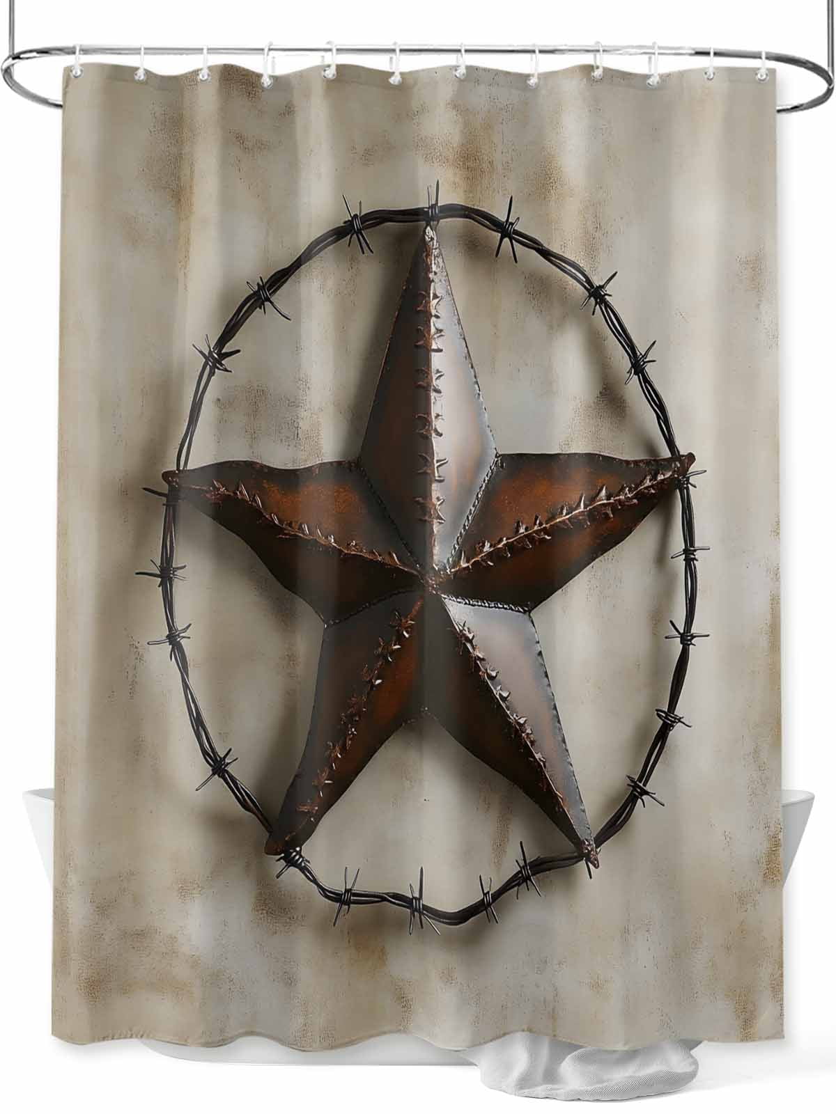 Fsddascl Texas Star Retro Shower Curtain Set - 72" x 78" Washable ...