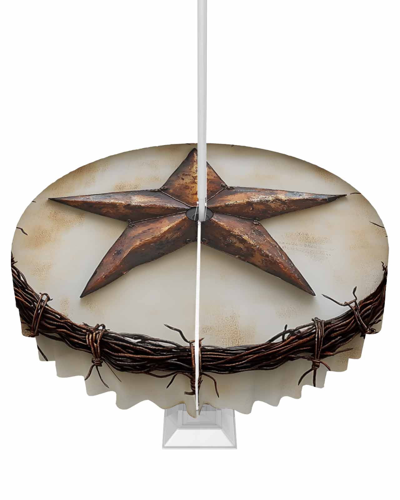 Fsddascl Texas Star Rustic Outdoor Tablecloth - 54 Inch Round Dining ...