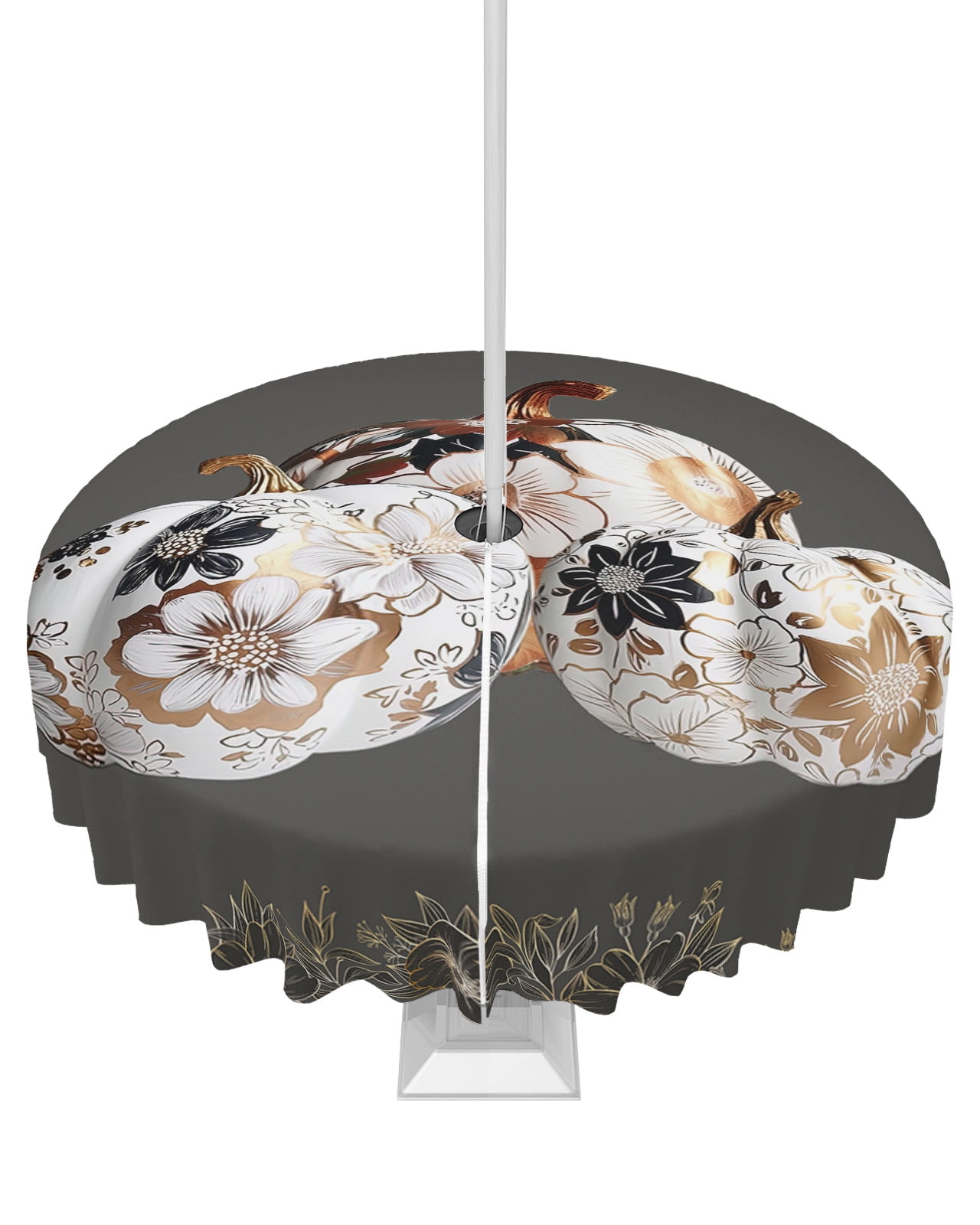 Fsddascl Thanksgiving Fall Outdoor Tablecloth - 54 Inch Round Dining ...