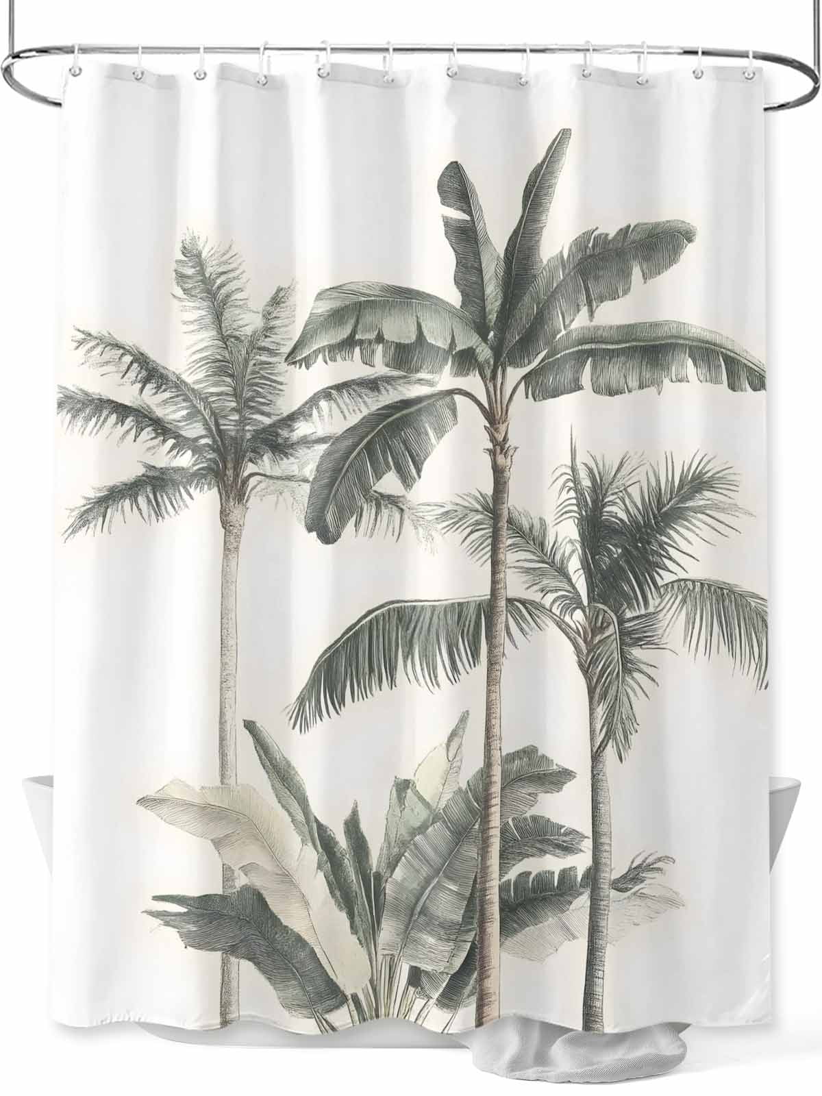 Fsddascl Tropical Palm Tree Shower Curtain Set - Small 36" x 72 ...