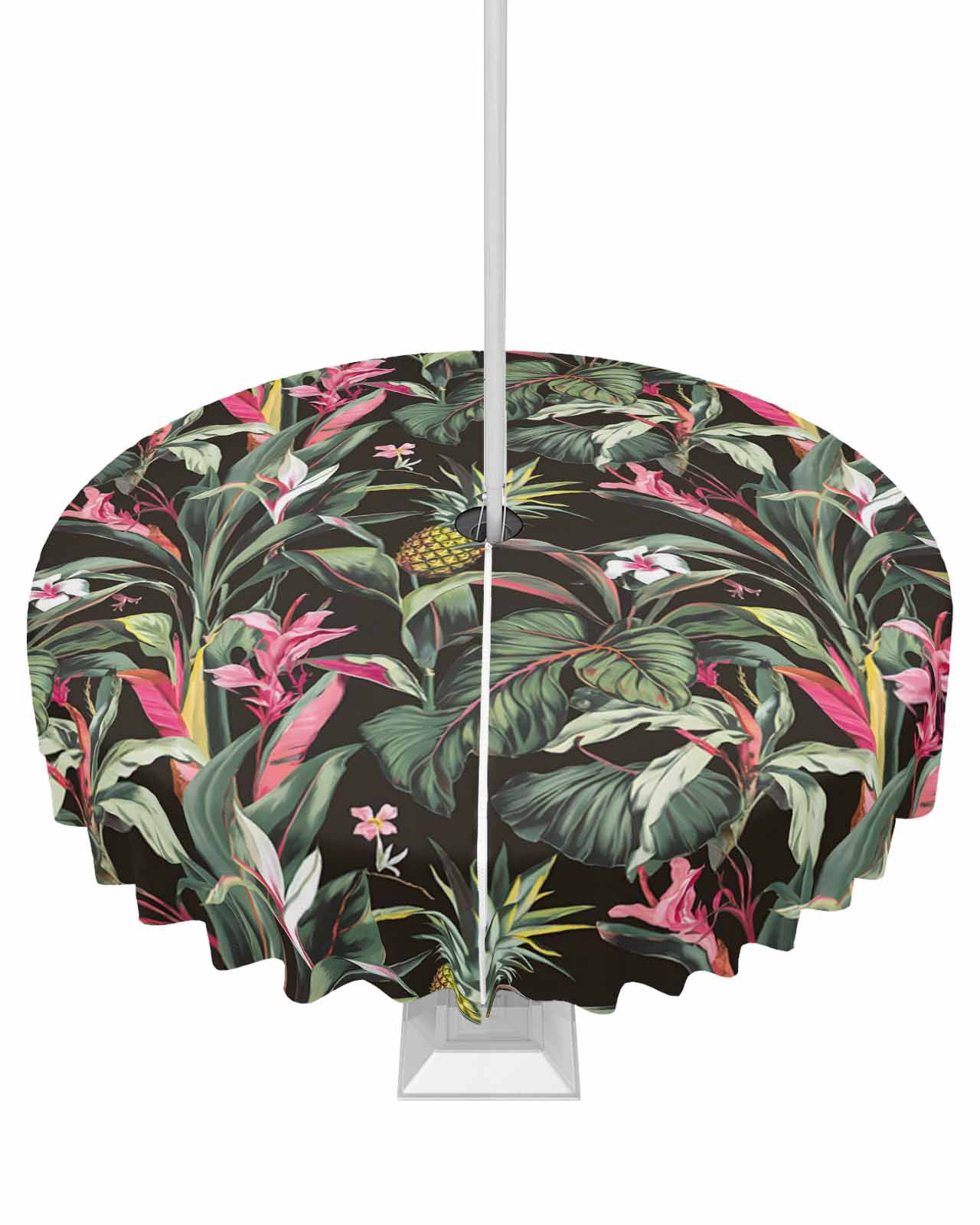 Fsddascl Tropical Pineapple Outdoor Tablecloth - 54 Inch Round Dining ...