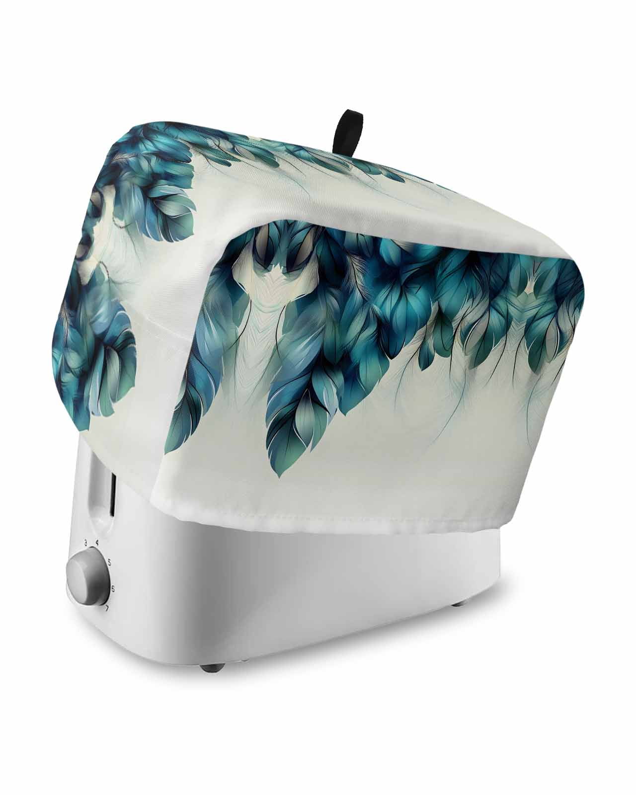 Fsddascl Turquoise Feather Small Toaster Cover 2 Slice, Kitchen Appliance Covers, Abstract Beige ...