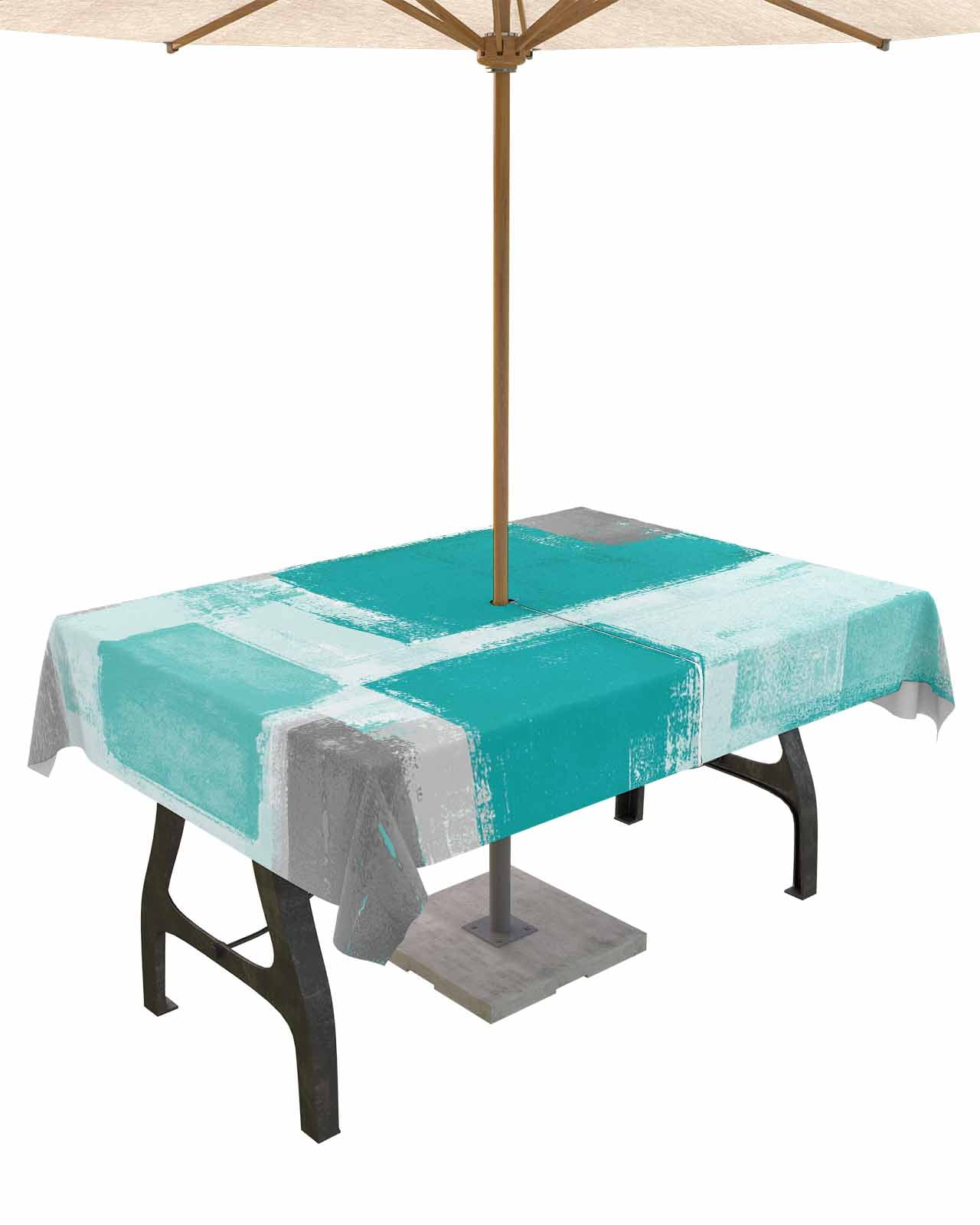 Fsddascl Turquoise Grey Ombre Outdoor Tablecloth - 54x80 Inch Rectangle ...